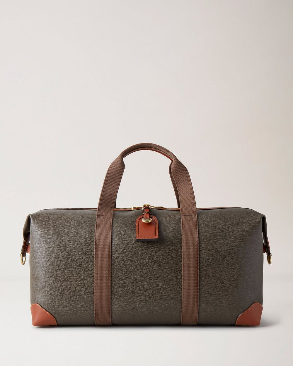 Medium Clipper | Mole & Cognac Printed Eco Scotchgrain & Flat Calf ...