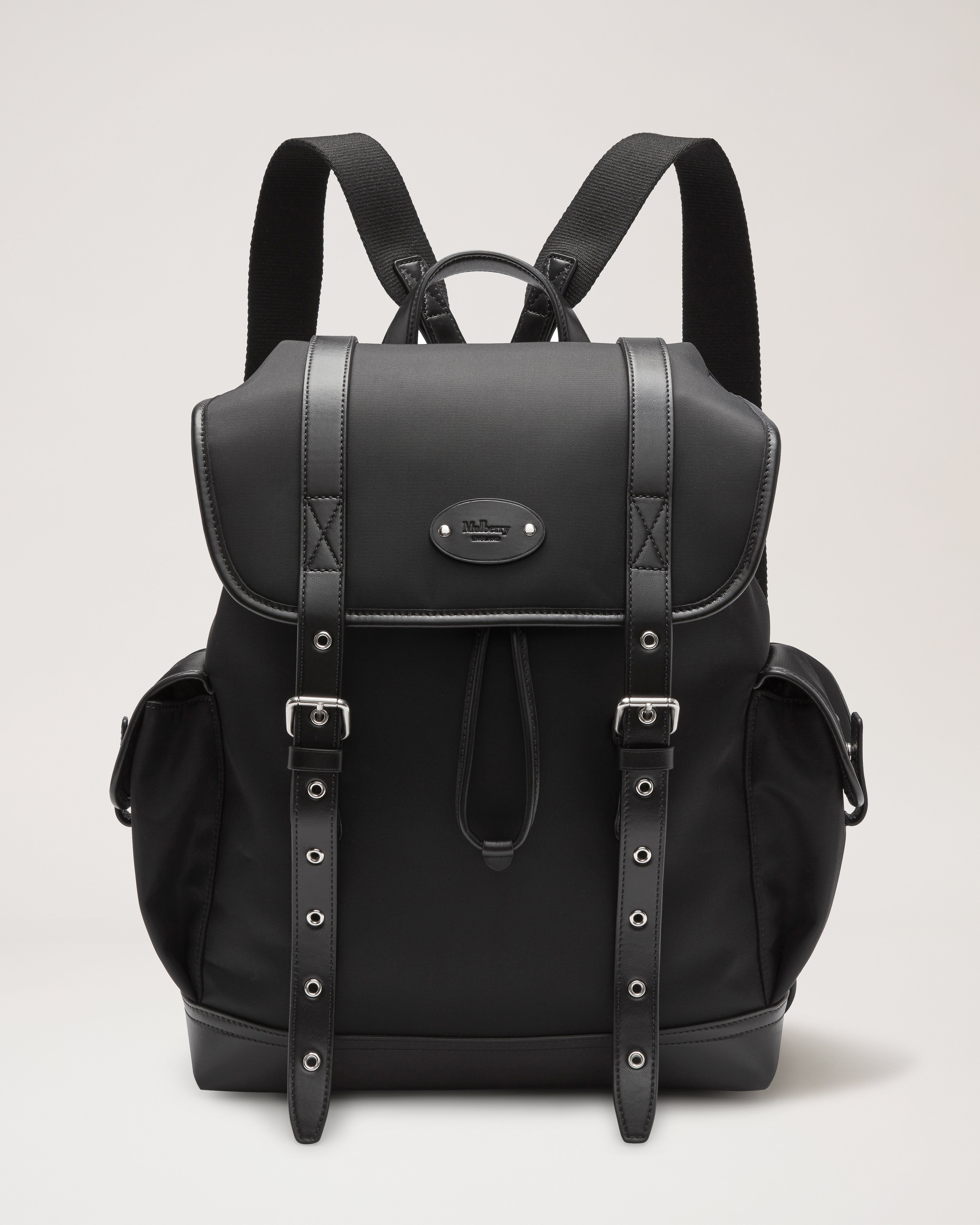 Heritage Backpack | Black Nylon | Men | Mulberry