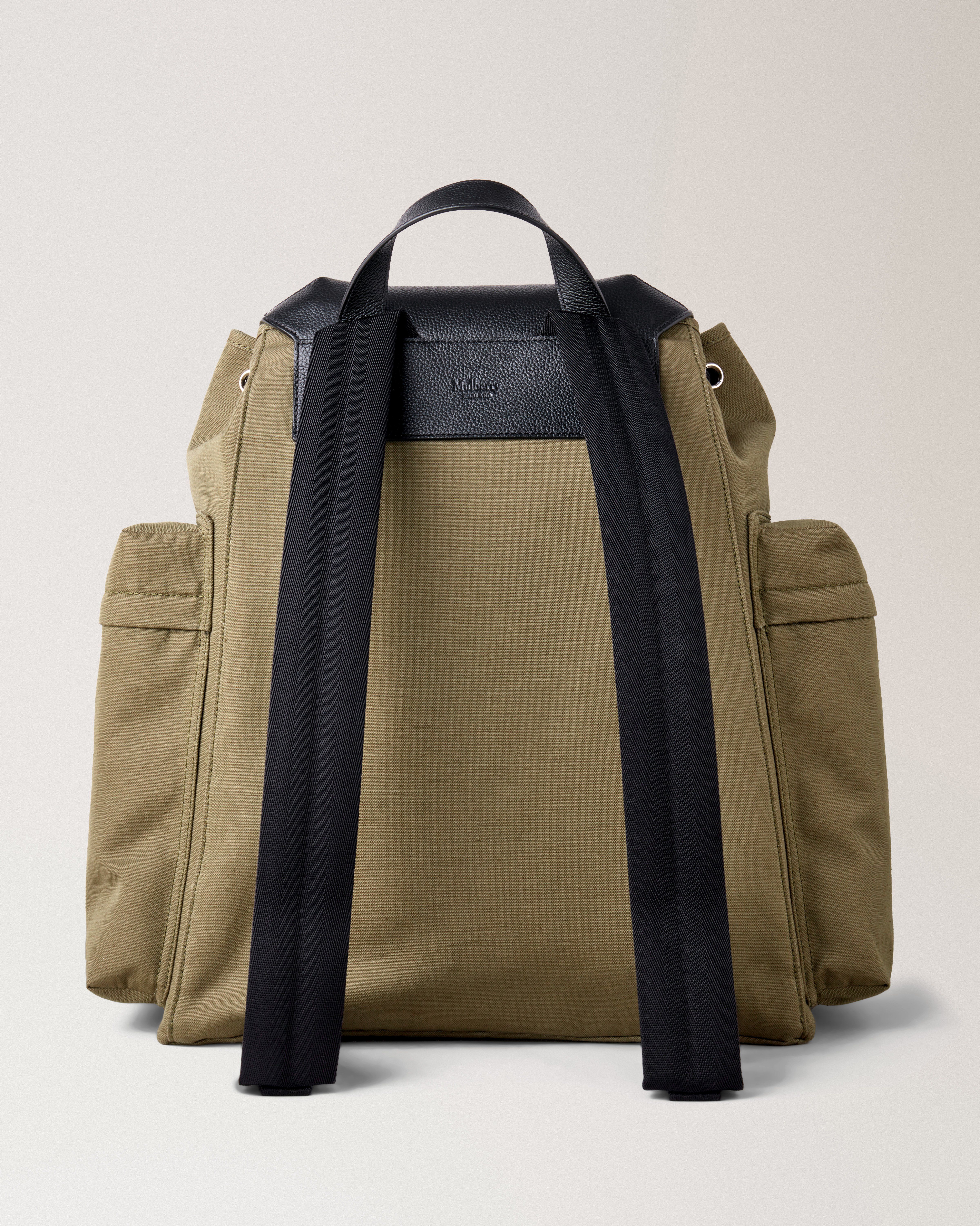 Skye Oversized Backpack | Olive & Black Canvas & Small Classic Grain ...