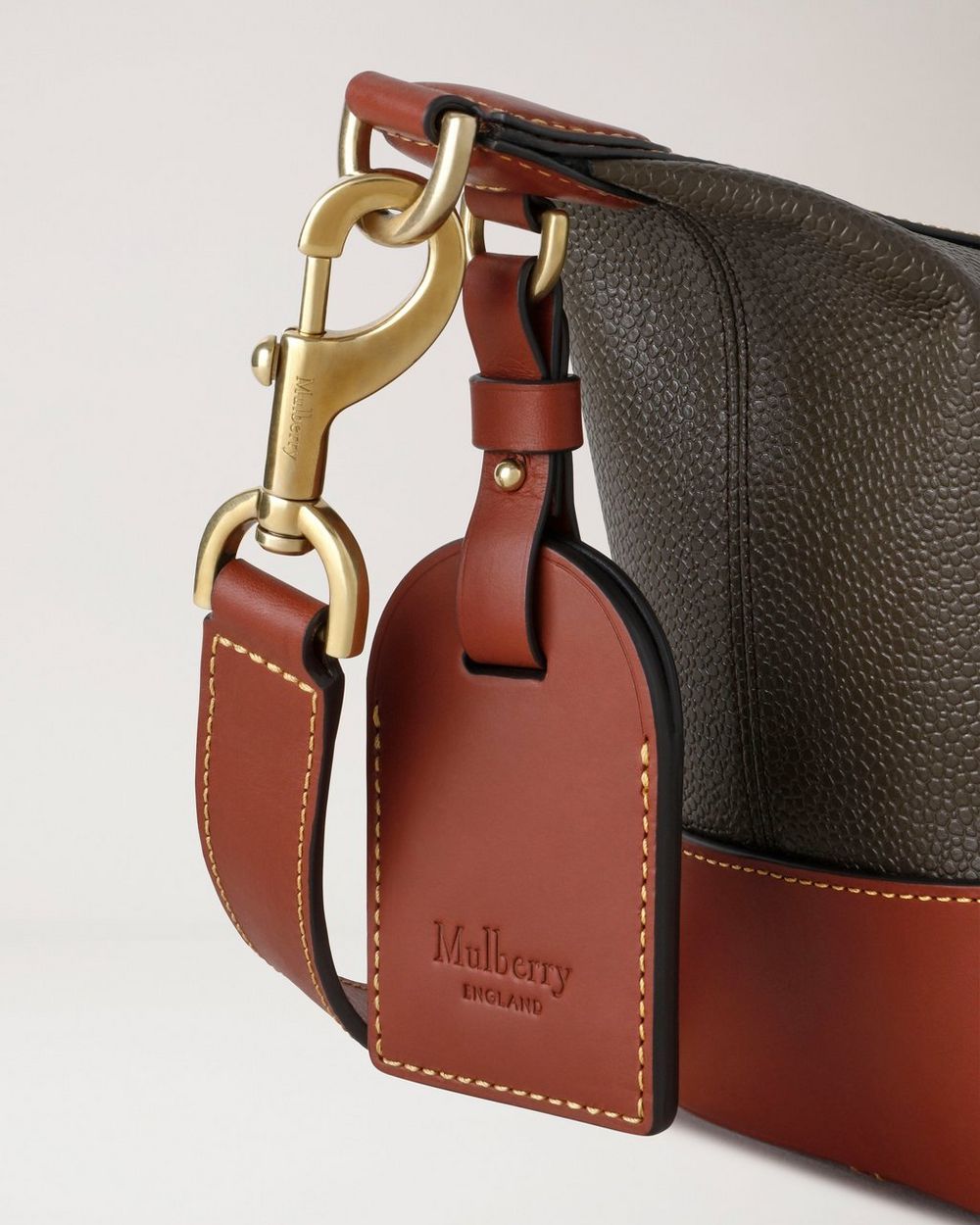 Heritage Crossbody Clipper | Mole & Cognac Printed Eco Scotchgrain ...