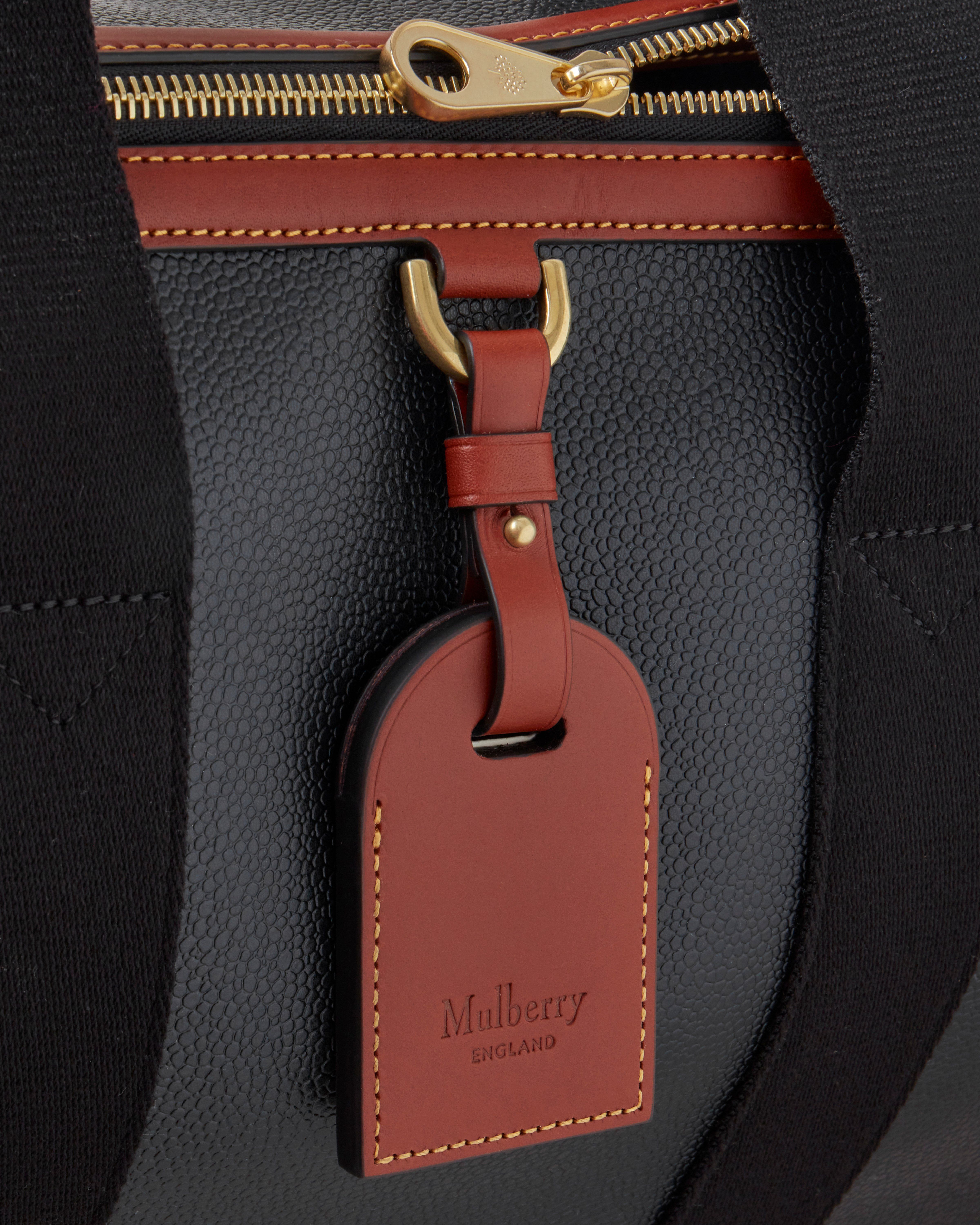 Heritage Day Clipper | Black & Cognac Printed Eco Scotchgrain & Flat ...