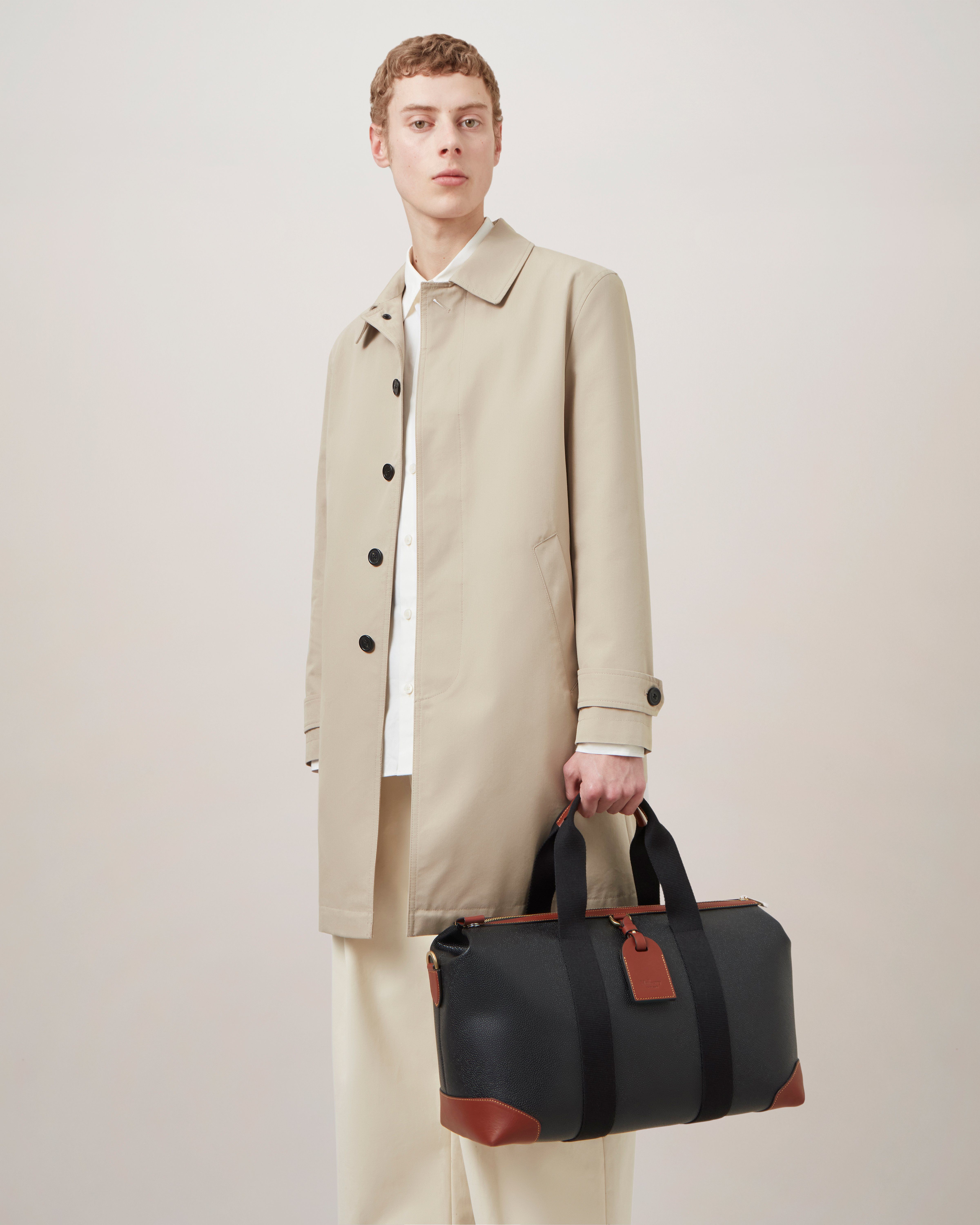 Heritage Day Clipper | Black & Cognac Printed Eco Scotchgrain & Flat ...