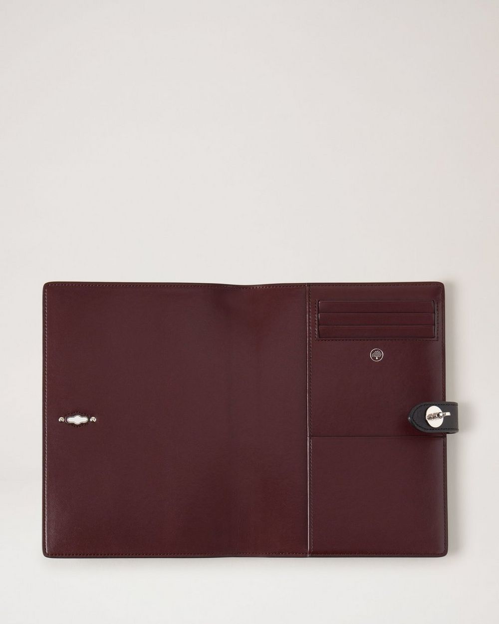 Postman's Lock Notebook Cover | Black Soft Printed Croc | Women | Mulberry