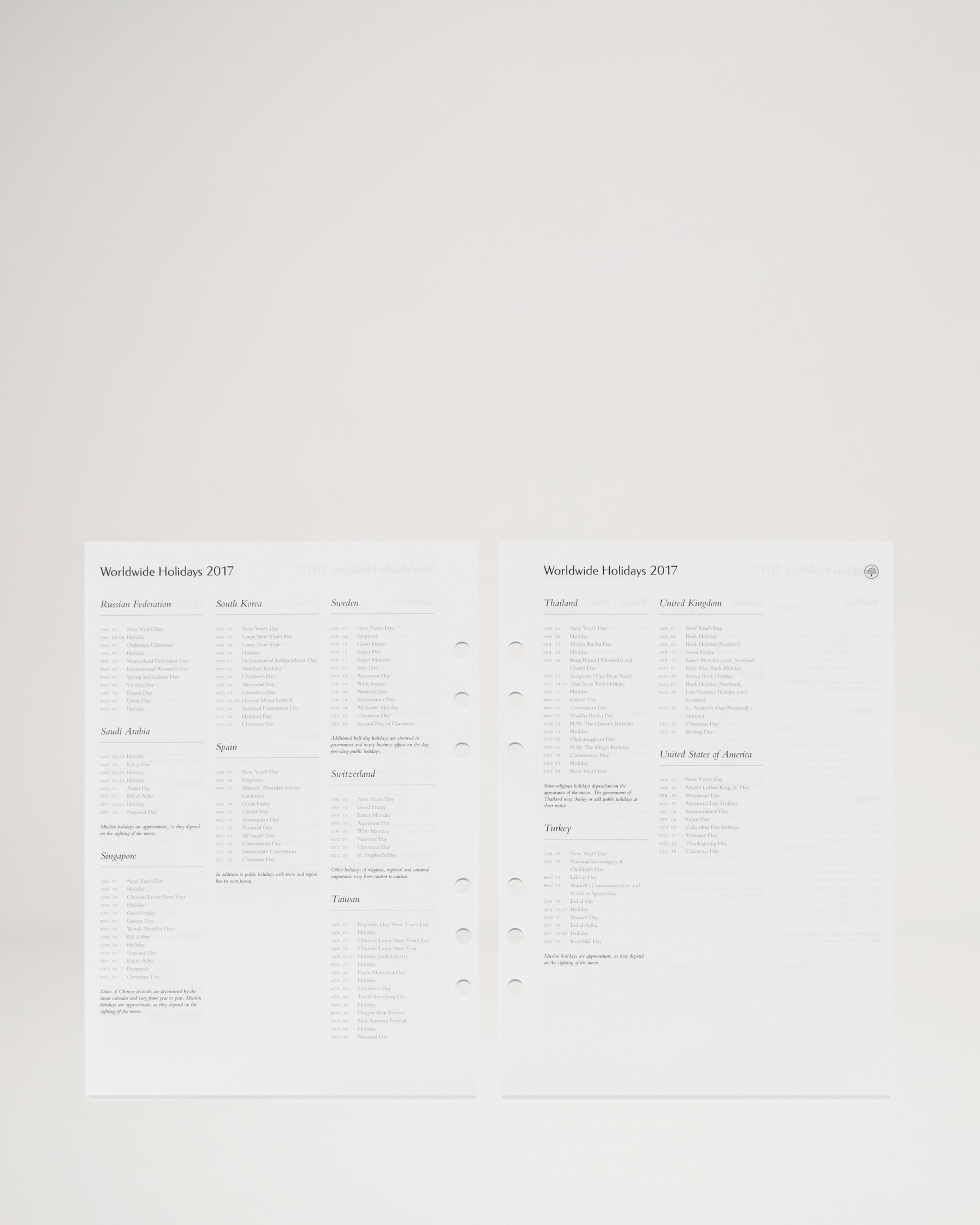 2023 Planner Diary | White Paper | Men | Mulberry