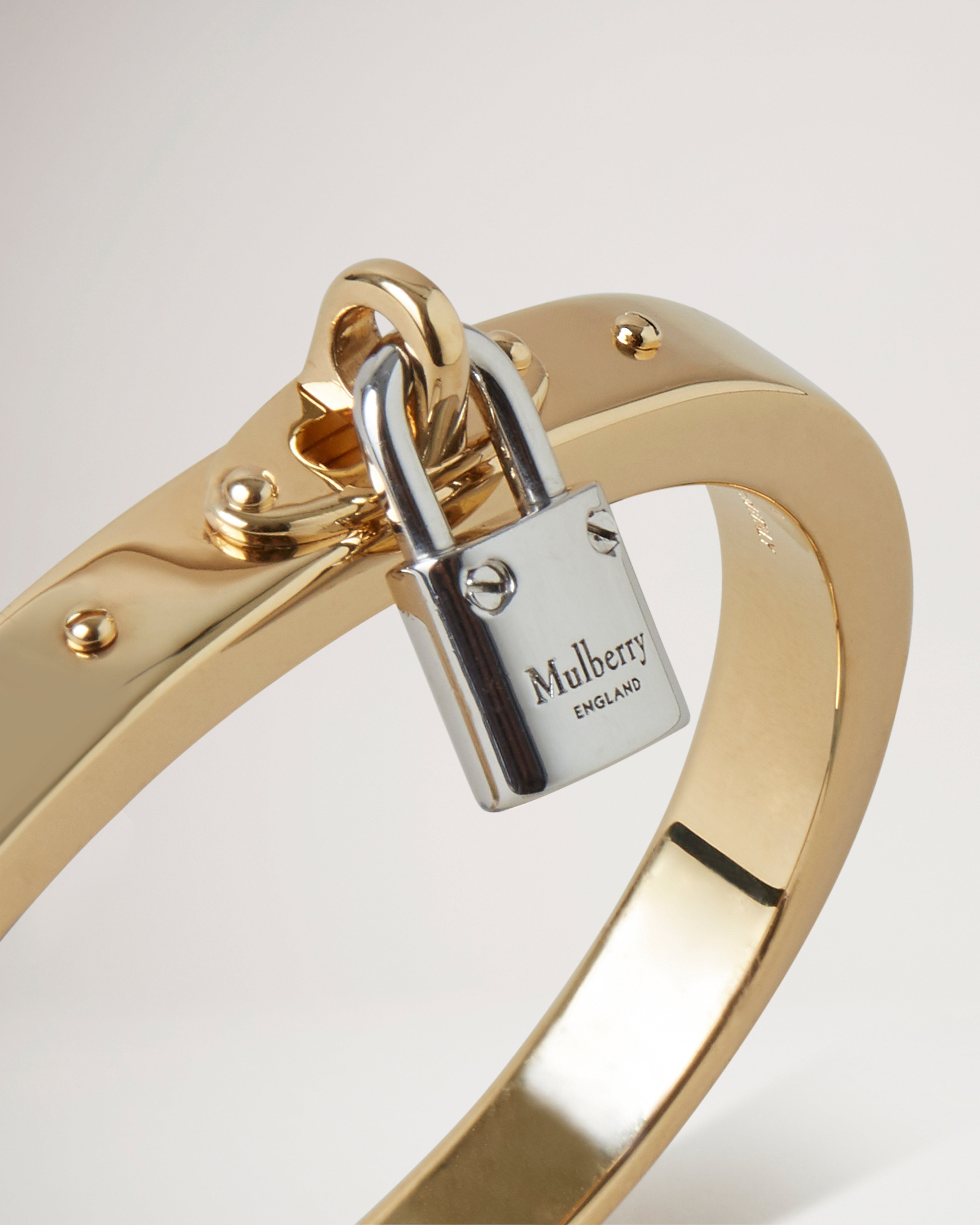 Padlock Metal Bracelet | Gold Gold Plated Brass | Women | Mulberry