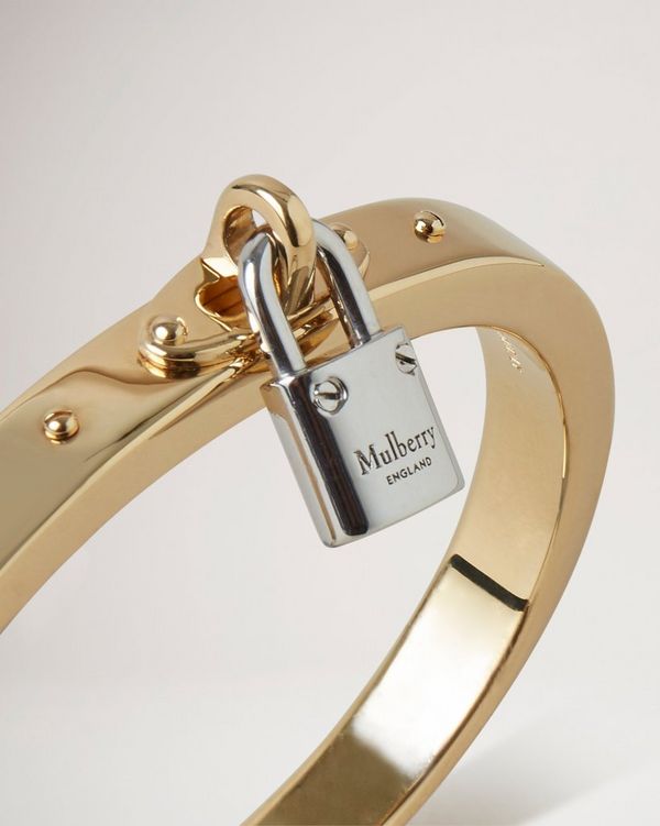 Padlock Metal Bracelet | Gold Gold Plated Brass | Women | Mulberry