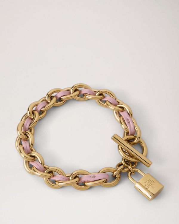 Mulberry | Lily Leather Chain Bracelet Small | Powder Pink Small ...