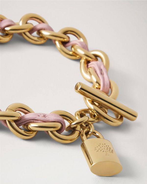 Mulberry | Lily Leather Chain Bracelet Small | Powder Pink Small ...