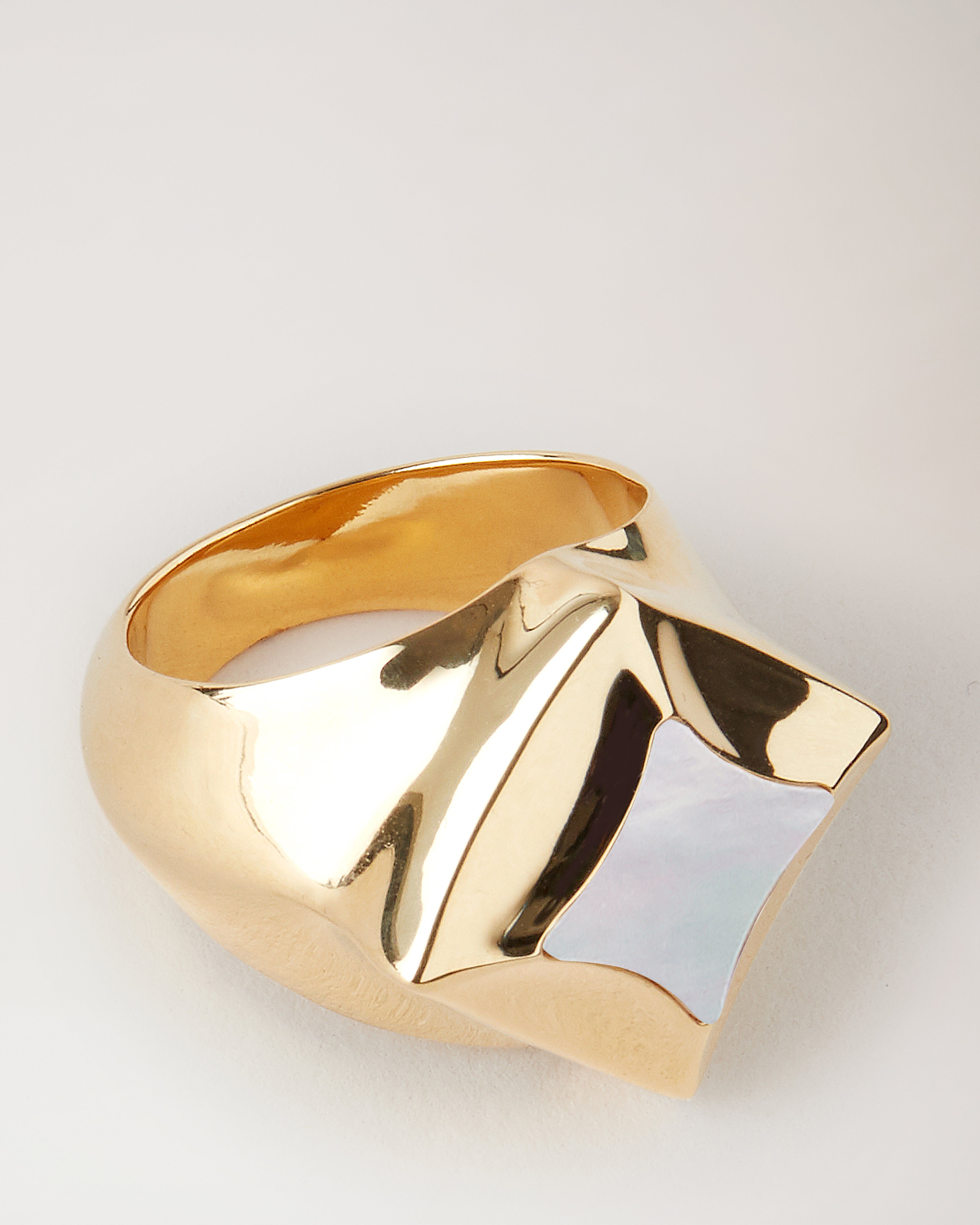 Iris Ring | Gold Brass & Mother of Pearl | Iris | Mulberry