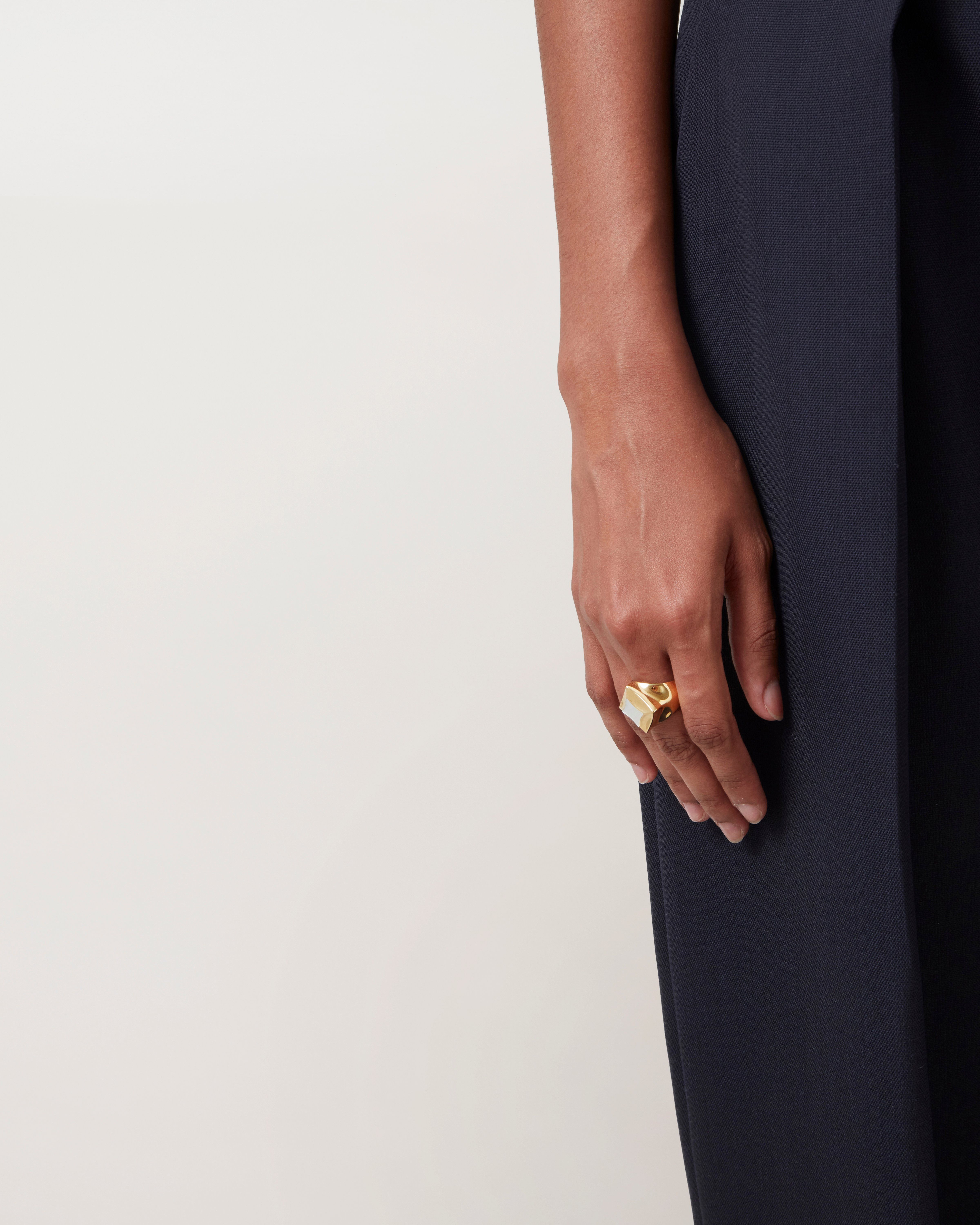 Iris Ring | Gold Brass & Mother of Pearl | Iris | Mulberry