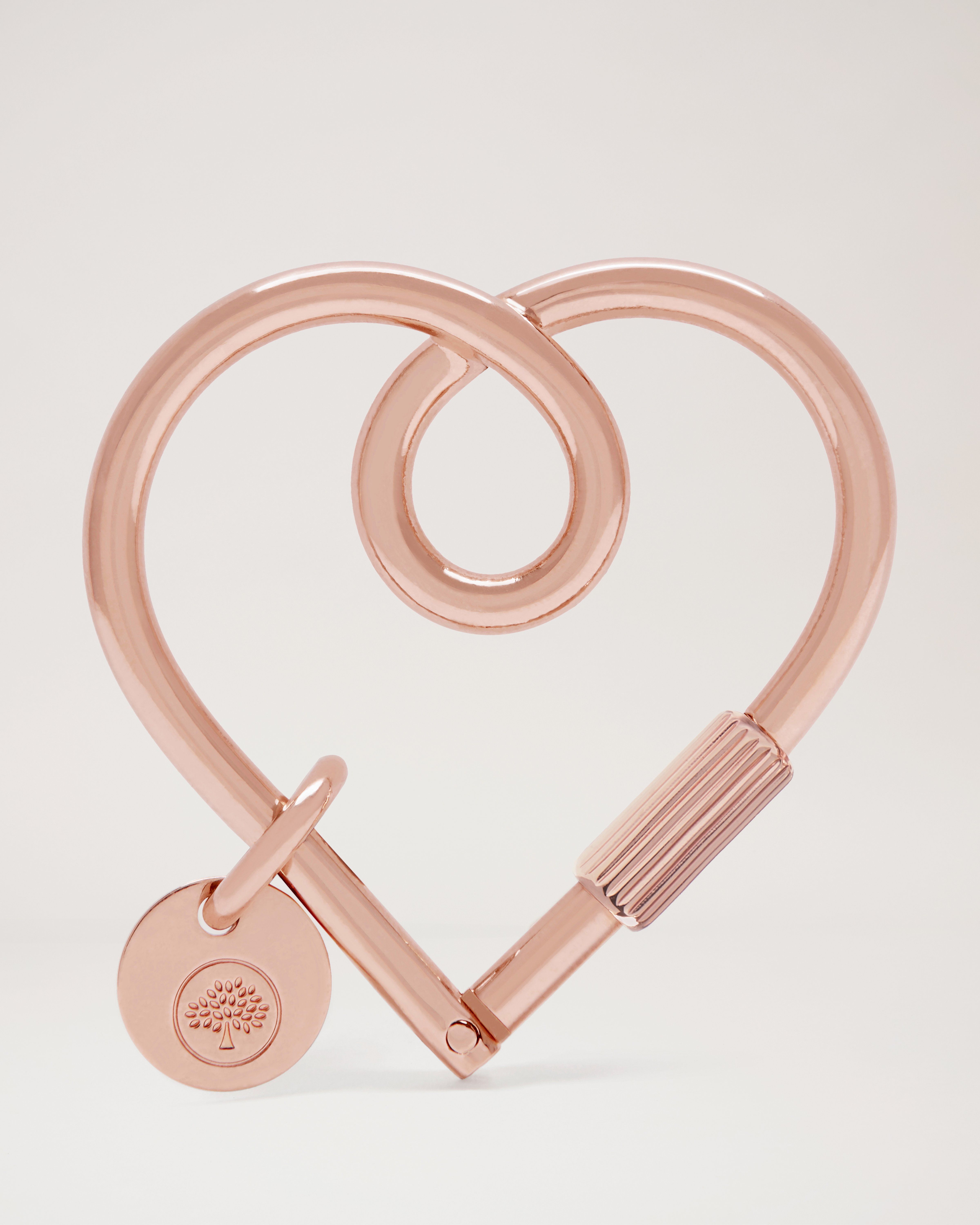 Heart Keyring | Rose Gold Metal | Women | Mulberry
