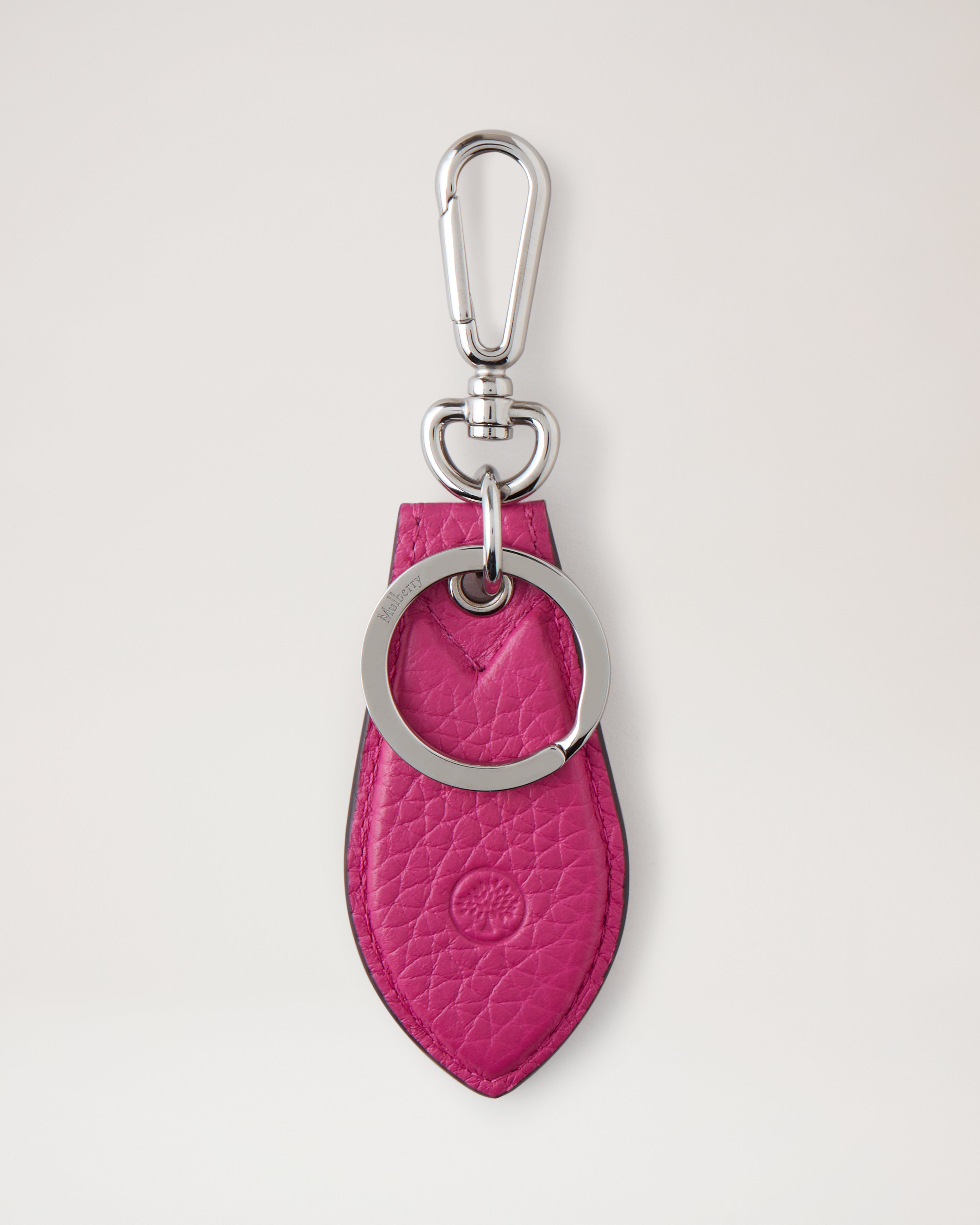 Leather Tab Keyring | Mulberry Pink Heavy Grain | Men | Mulberry