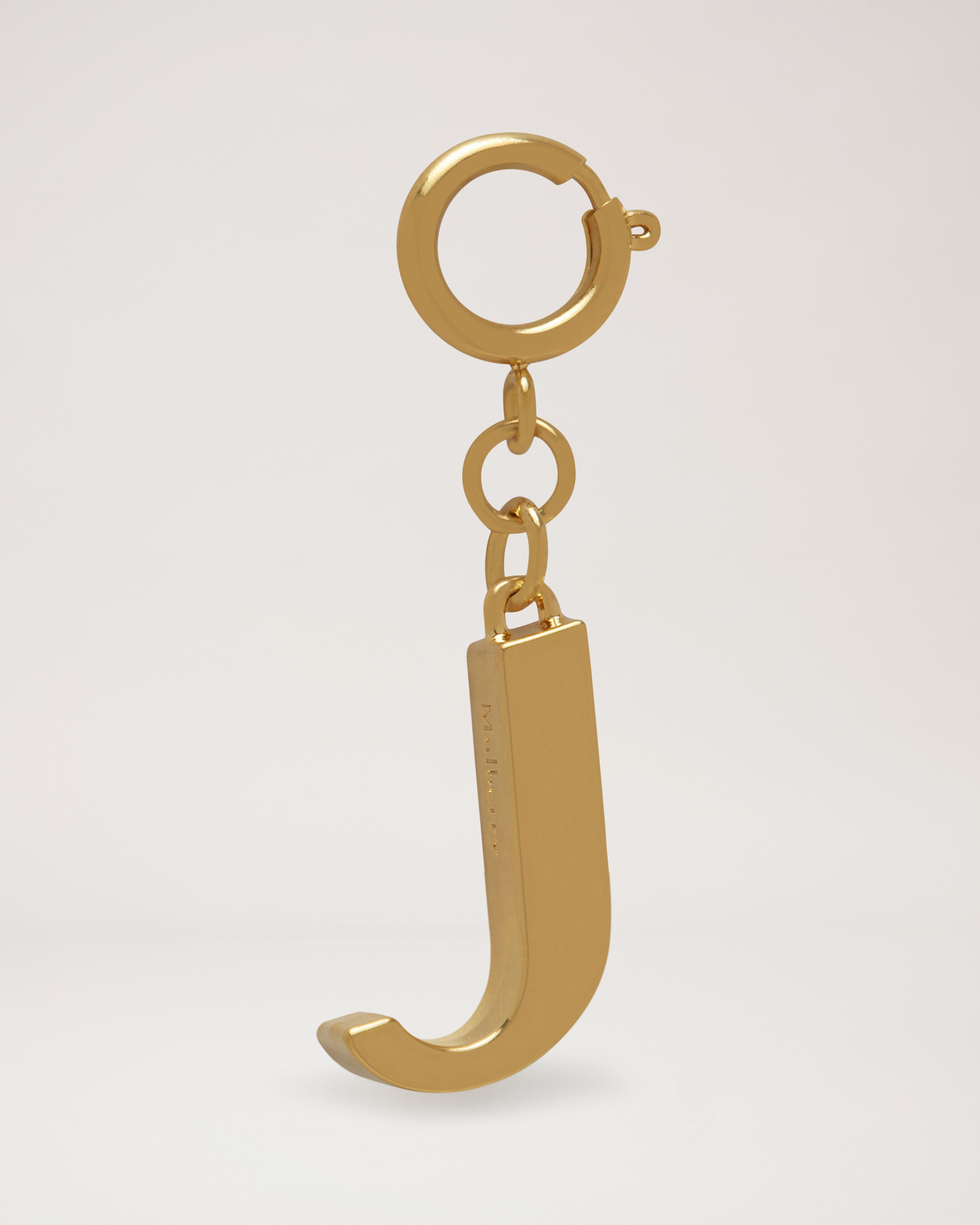Alphabet Brass Keyring - J | Gold Zinc | Women | Mulberry