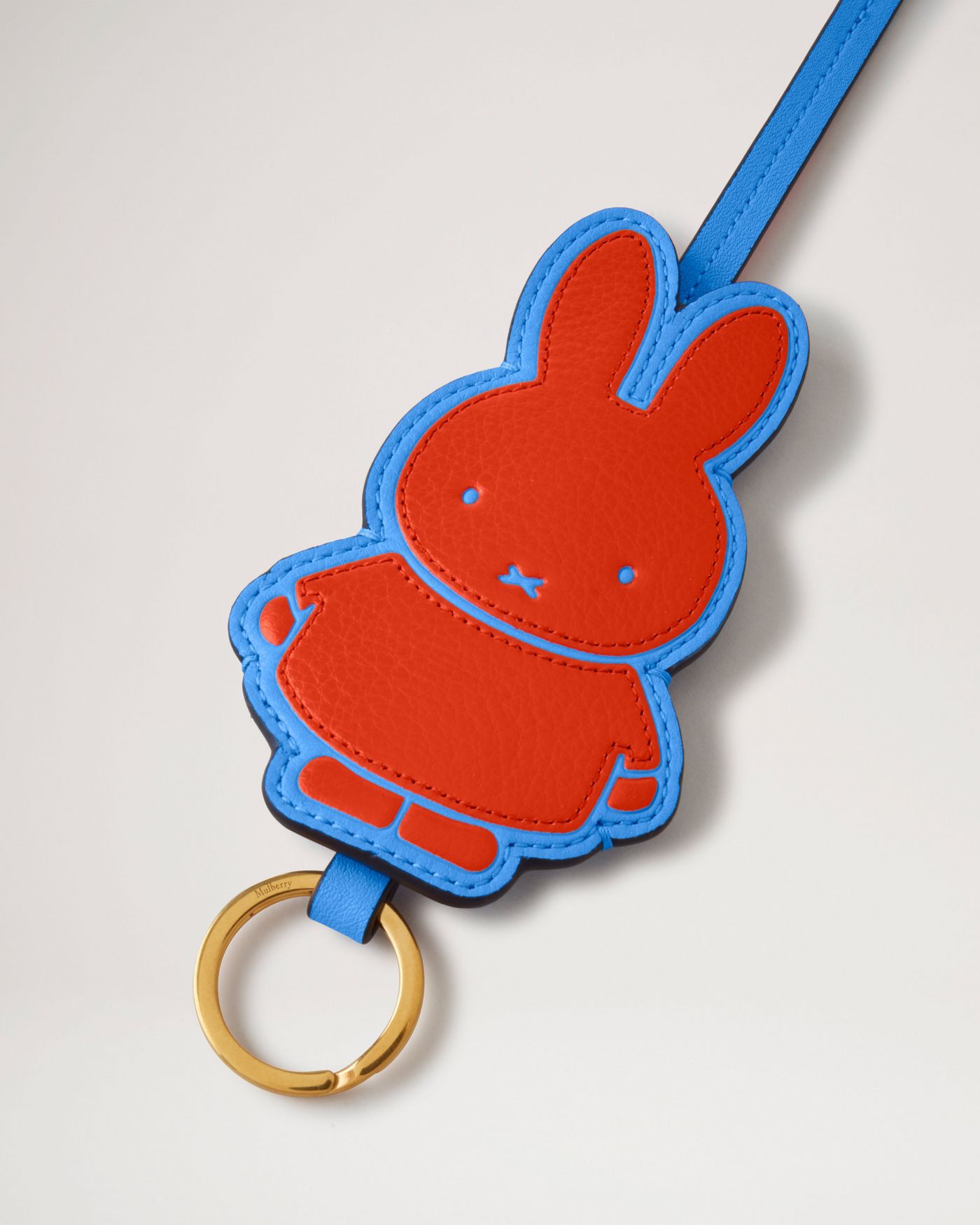 Mulberry x Miffy - Key Fob | Coral Orange Silky Calf | Mulberry x Miffy ...