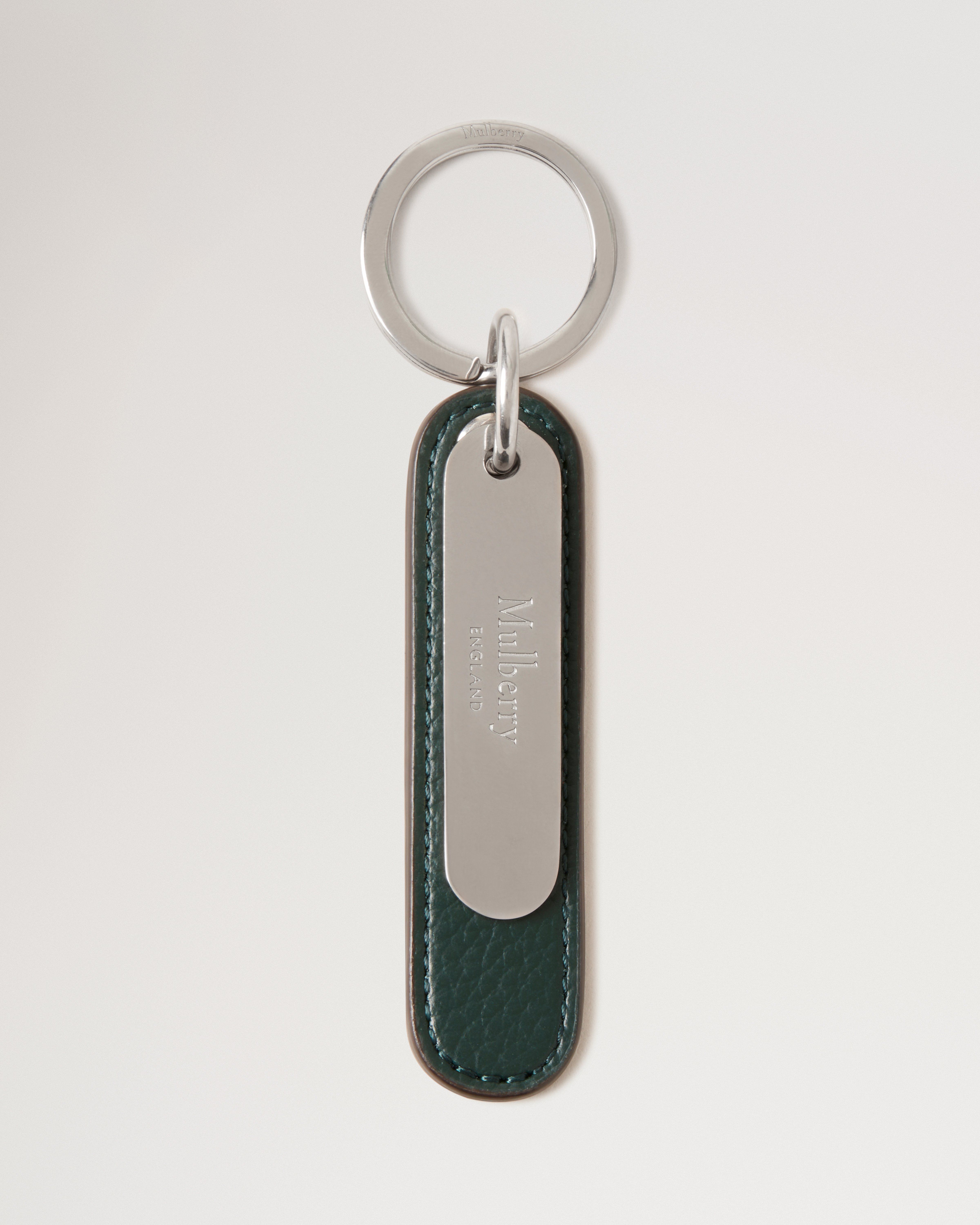 Mulberry | Heritage Keyring | Mulberry Green Small Classic Grain