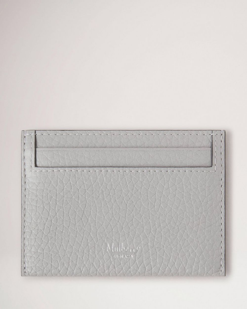 Continental Credit Card Slip | Pale Grey Small Classic Grain | Men ...