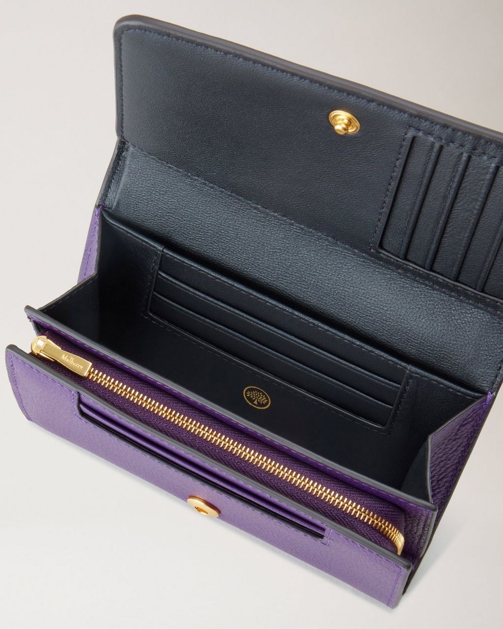 Medium Continental French Purse | Amethyst Small Classic Grain | Women ...
