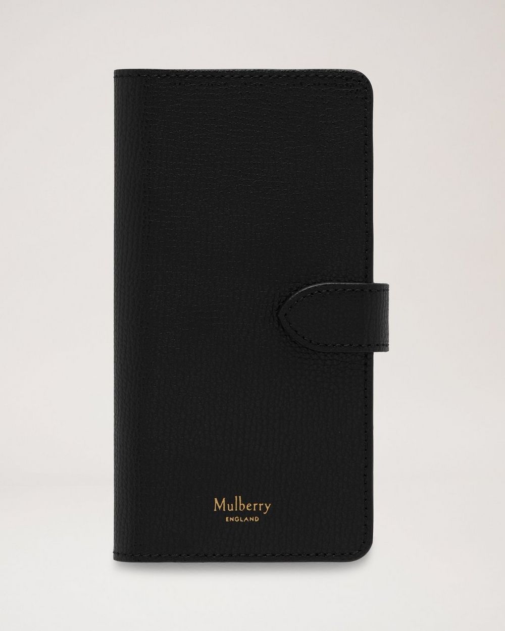 iPhone X/XS Flip Case | Black Cross Grain Leather | Men | Mulberry