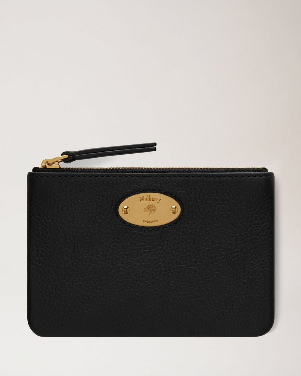 Mulberry Plaque Small Zip Coin Pouch | Black Small Classic Grain ...