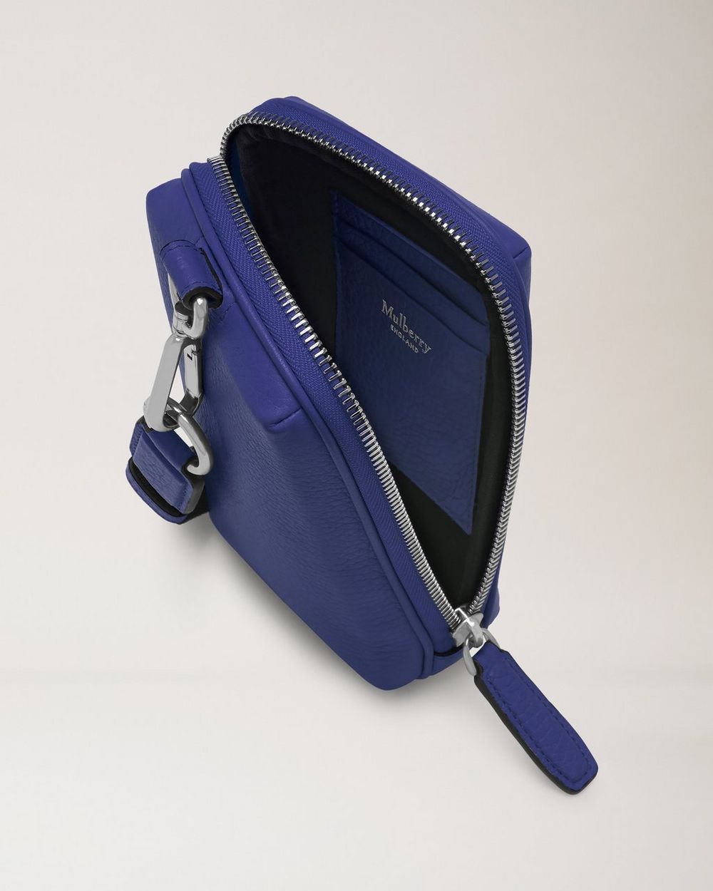 Zipped Pouch | Cobalt Blue Heavy Grain | Men | Mulberry