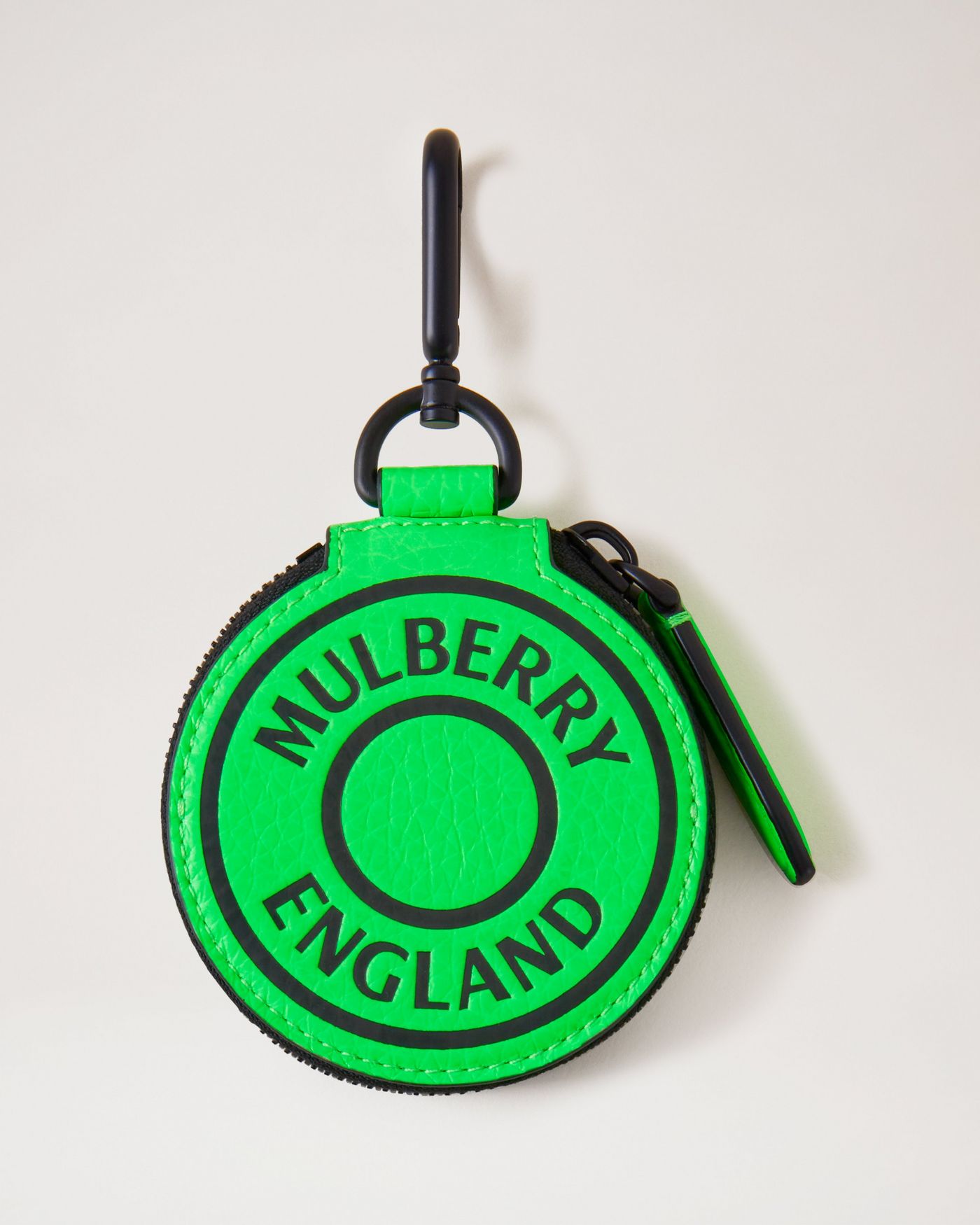 Round Pouch | Neon Green Heavy Grain | Customer Services Area | Mulberry