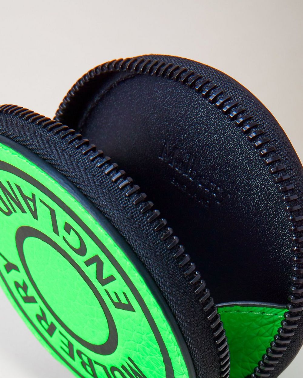 Round Pouch | Neon Green Heavy Grain | Customer Services Area | Mulberry