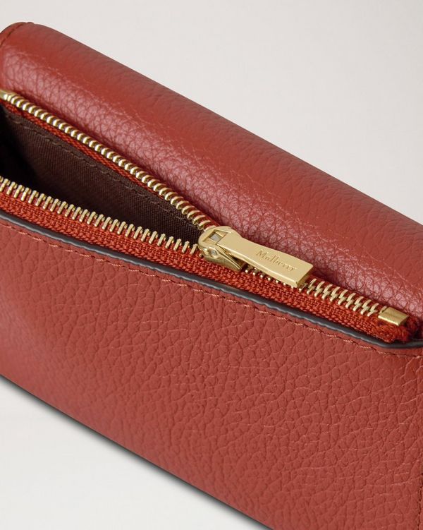 Mulberry | Folded Multi-Card Wallet | Rust Small Classic Grain