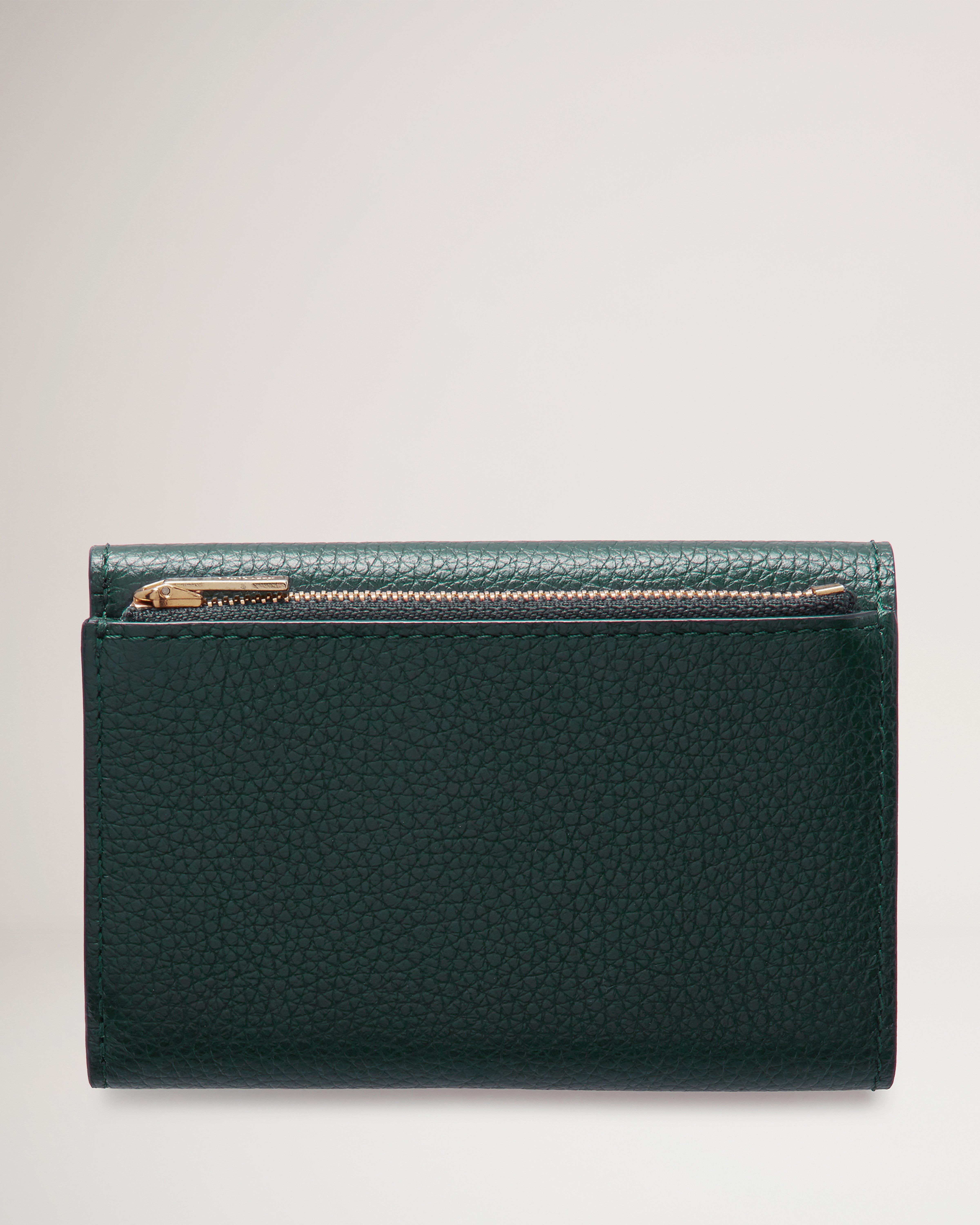 Mulberry | Folded Multi-Card Wallet | Mulberry Green Small Classic Grain
