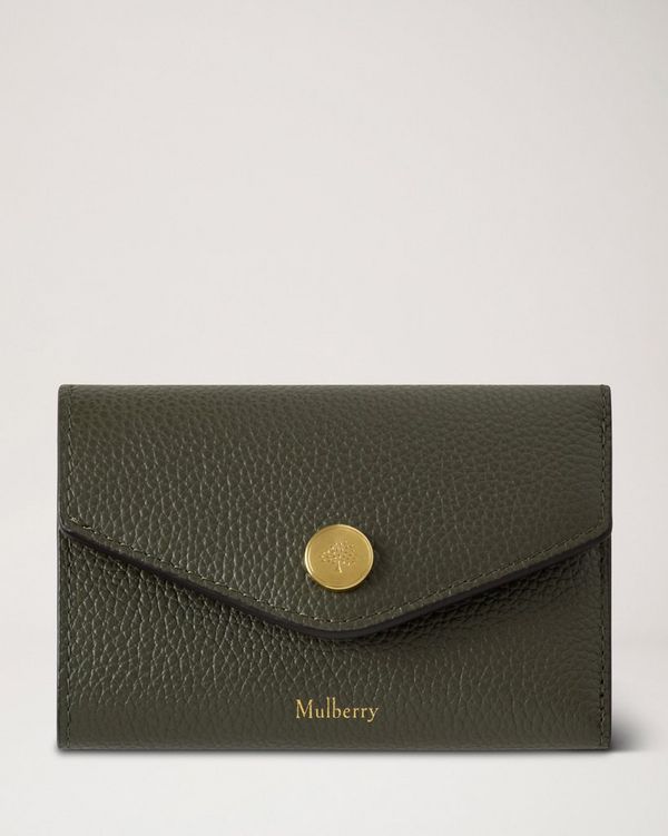Mulberry | Folded Multi-Card Wallet | Juniper Green Small Classic Grain