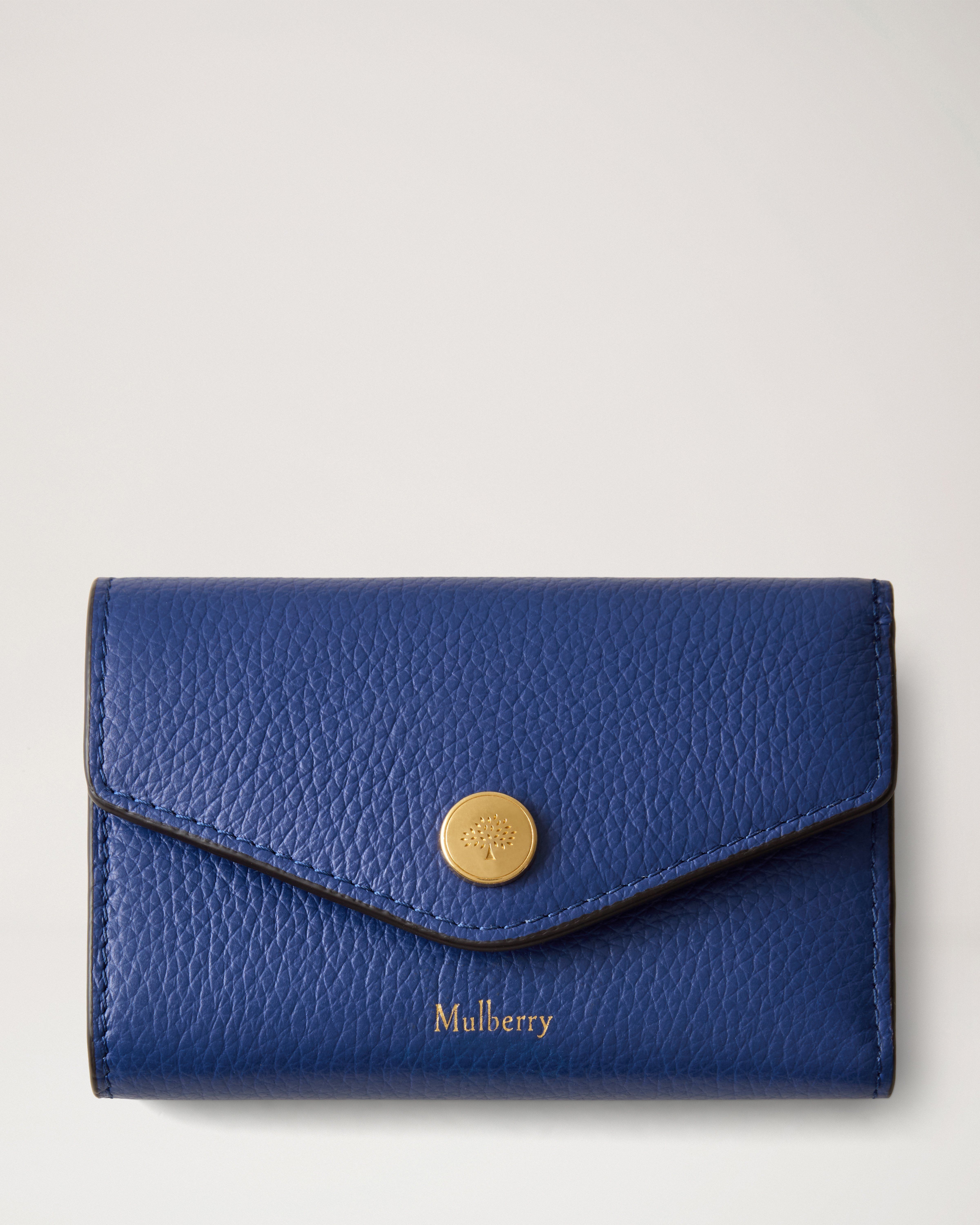 Mulberry | Folded Multi-Card Wallet | Pigment Blue Small Classic Grain