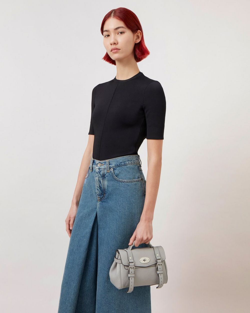 Mini Alexa | Pale Grey Heavy Grain | Women | Mulberry