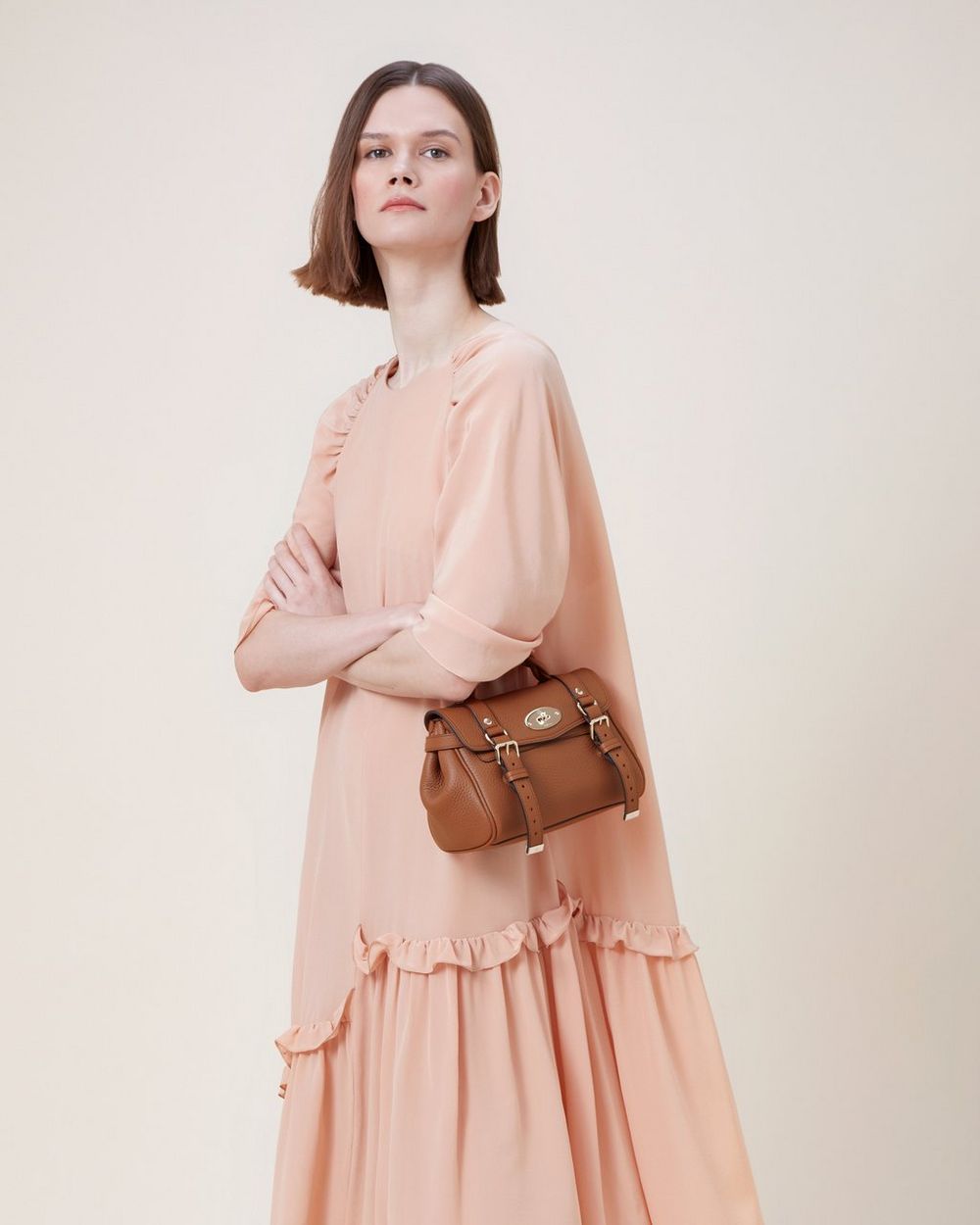 Mini Alexa | Chestnut Heavy Grain | Mini & Micro Bags | Mulberry