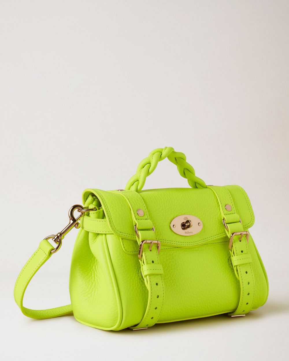 Mini Alexa | Neon Yellow Heavy Grain | Mini & Micro Bags | Mulberry