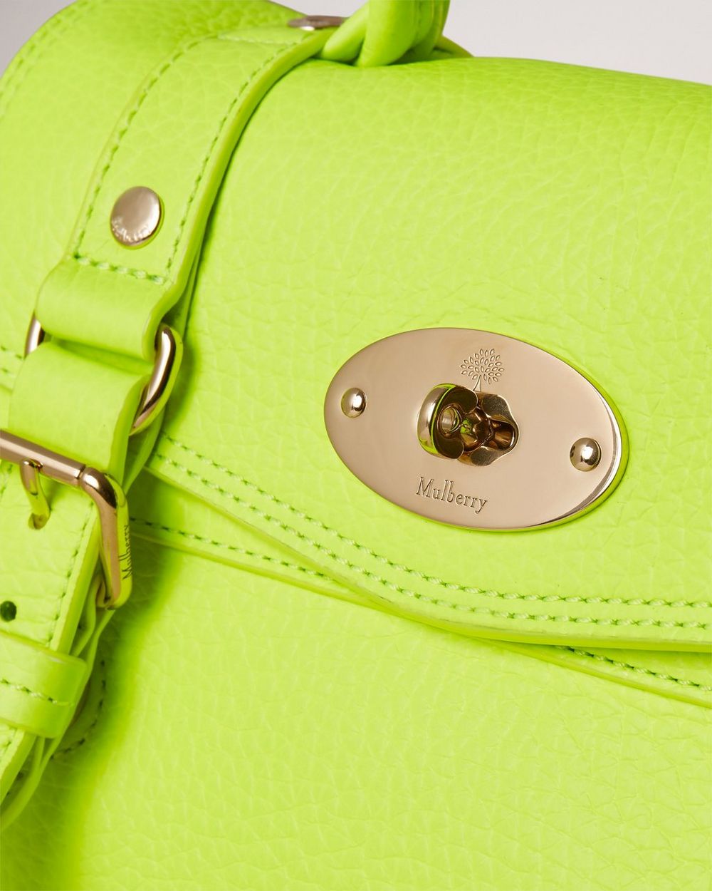 Mini Alexa | Neon Yellow Heavy Grain | Mini & Micro Bags | Mulberry