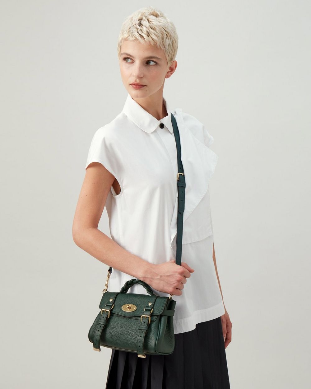 Mini Alexa | Mulberry Green Heavy Grain | Women | Mulberry