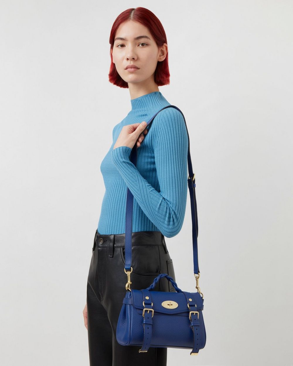 Mini Alexa | Pigment Blue Heavy Grain | Women | Mulberry
