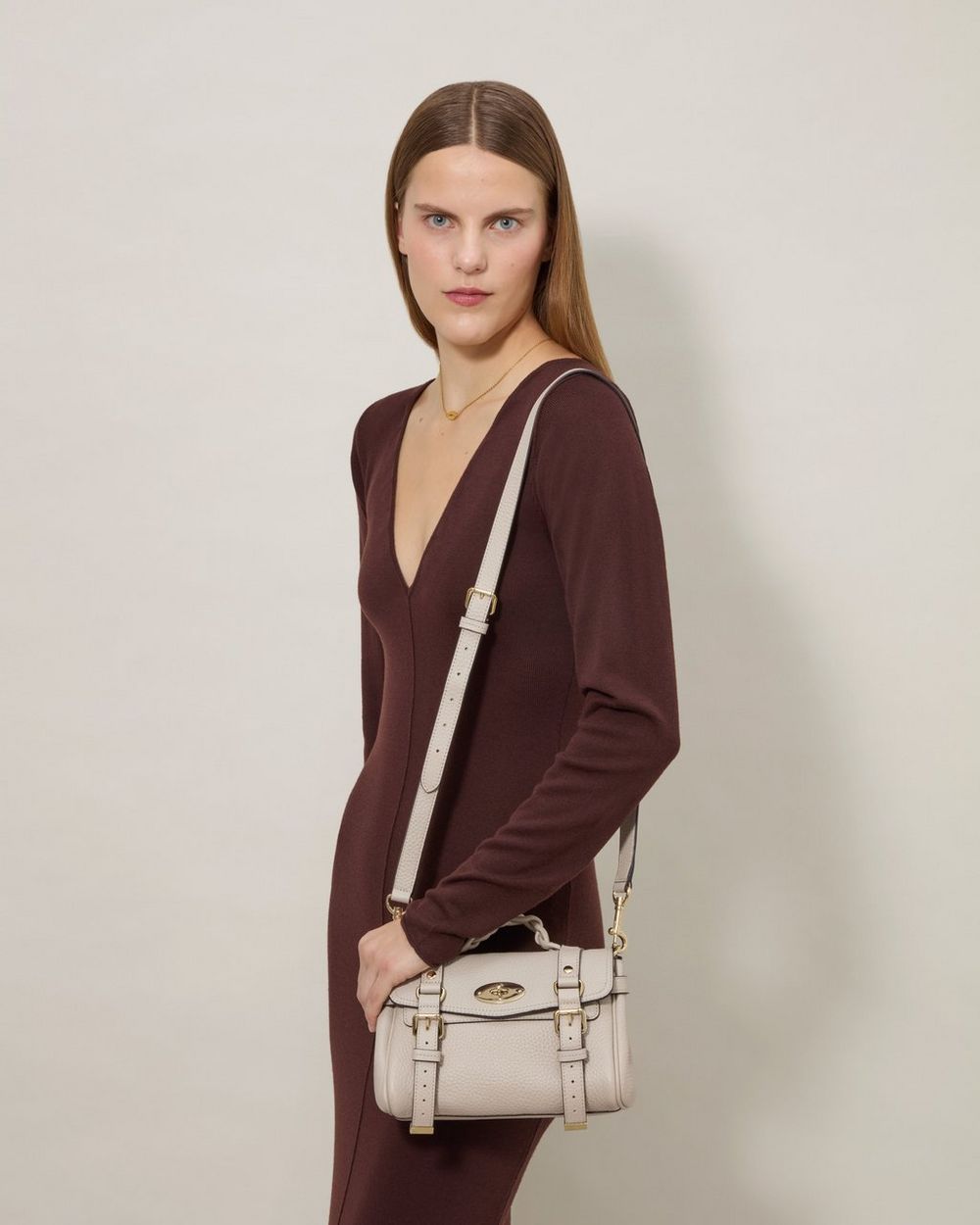 Mini Alexa | Chalk Heavy Grain | Mini & Micro Bags | Mulberry