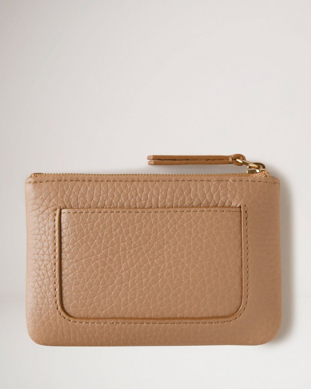 Mulberry Plaque Small Zip Coin Pouch | Light Salmon Heavy Grain | Women ...