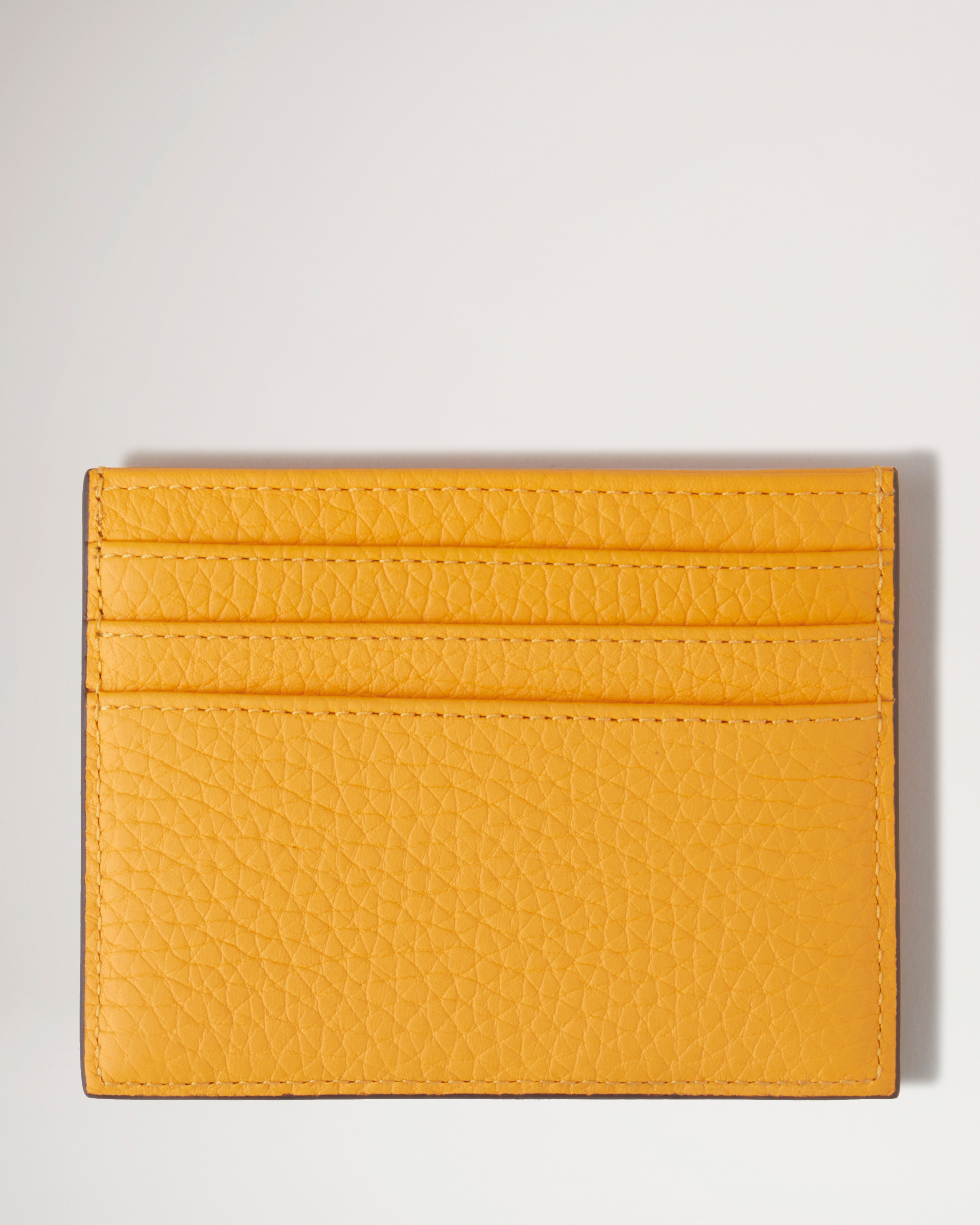 Zipped Credit Card Slip | Double Yellow Heavy Grain | Women | Mulberry