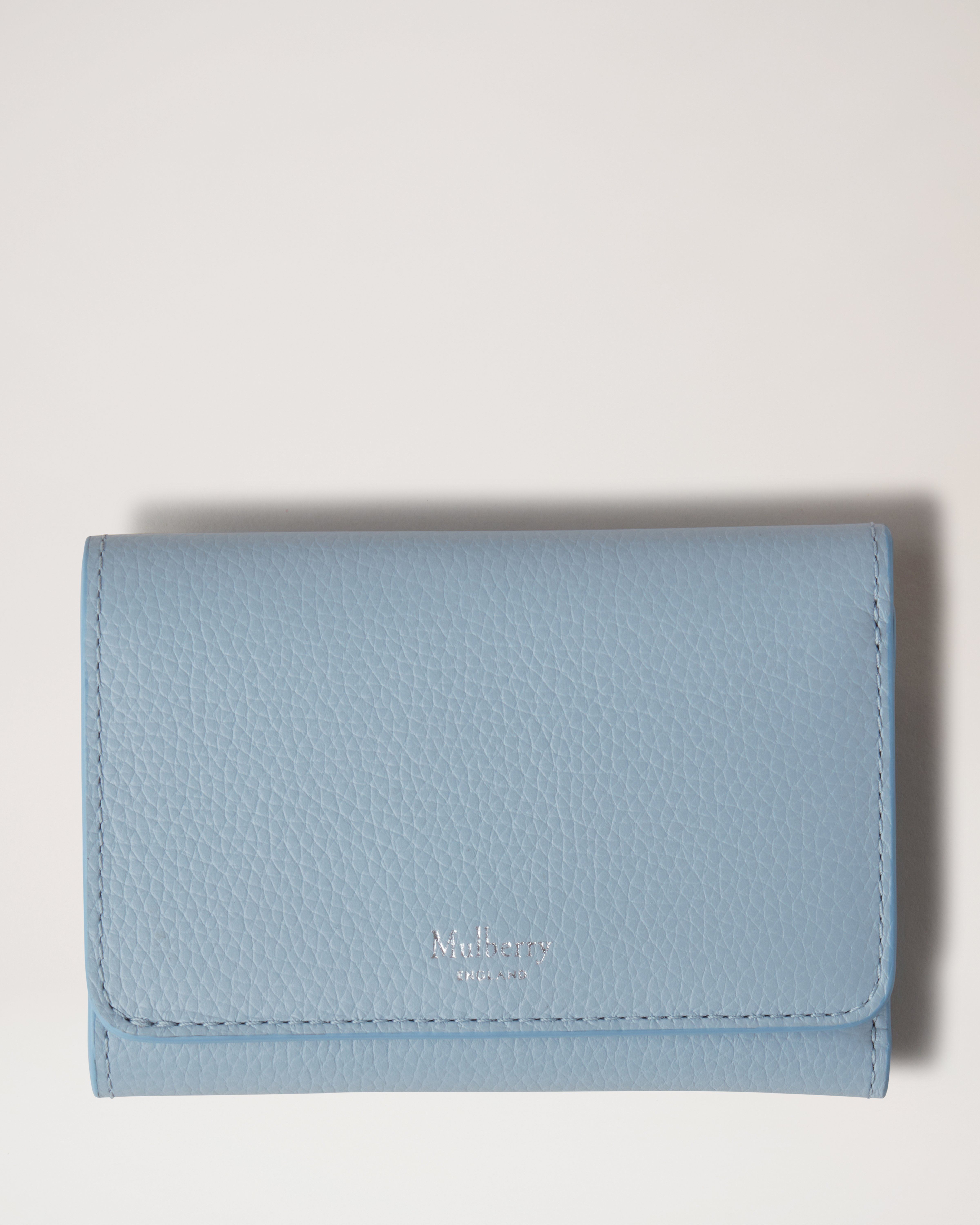 Continental Trifold | Poplin Blue Small Classic Grain | Women | Mulberry