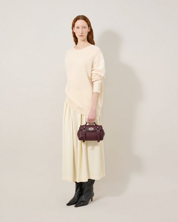 Mulberry | Mini Alexa | Black Cherry Small Classic Grain | Women