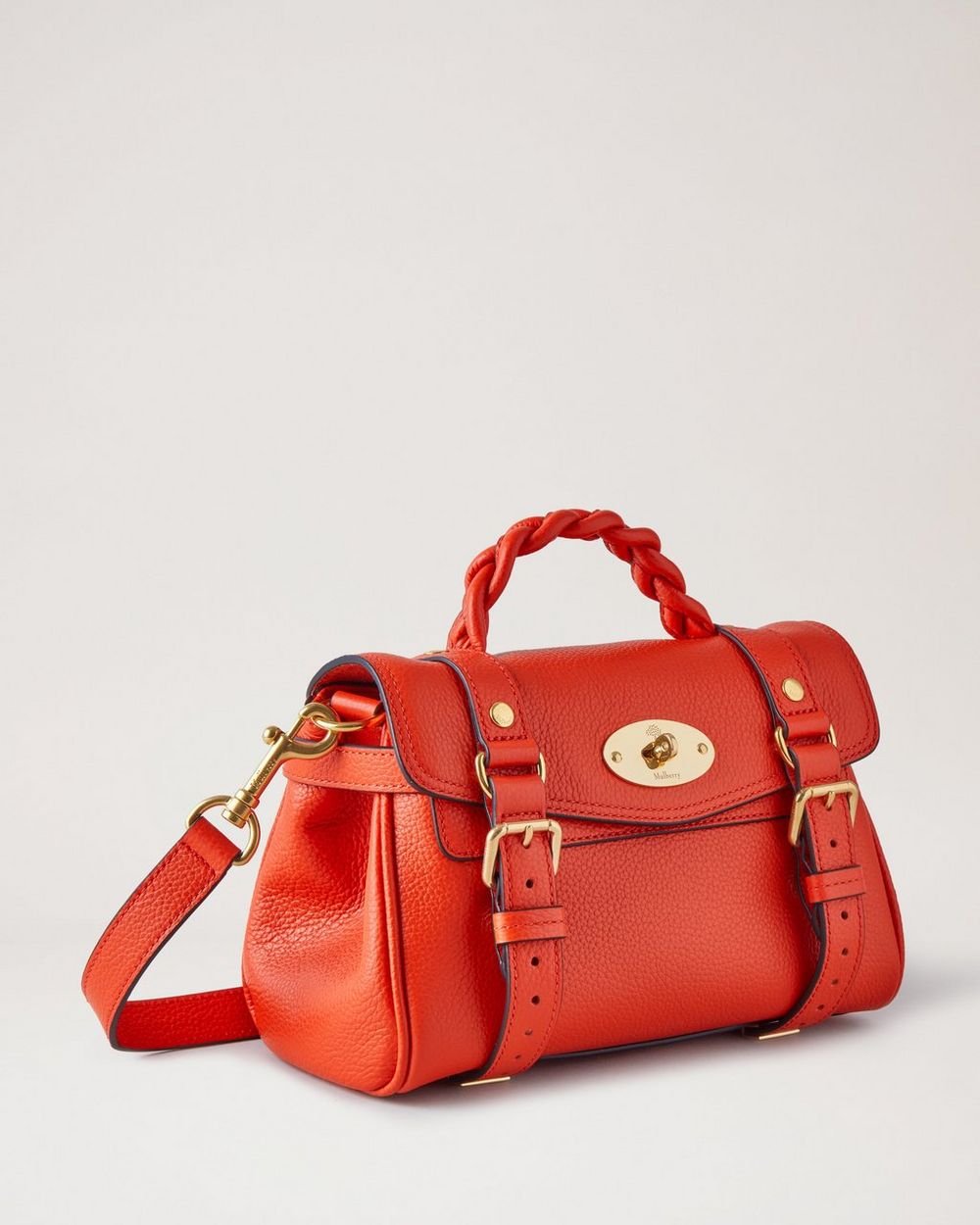 Mini Alexa | Coral Orange Small Classic Grain | Family | Mulberry