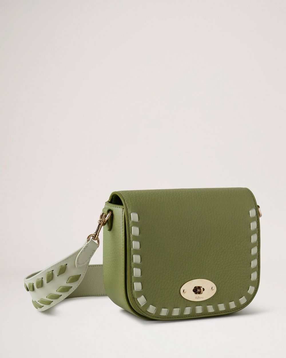 Small Darley Satchel | Summer Khaki & Chalk Whip Stitch | Women | Mulberry