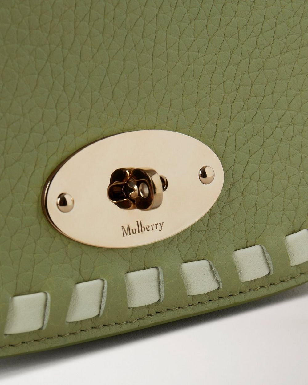 Small Darley Satchel | Summer Khaki & Chalk Whip Stitch | Women | Mulberry