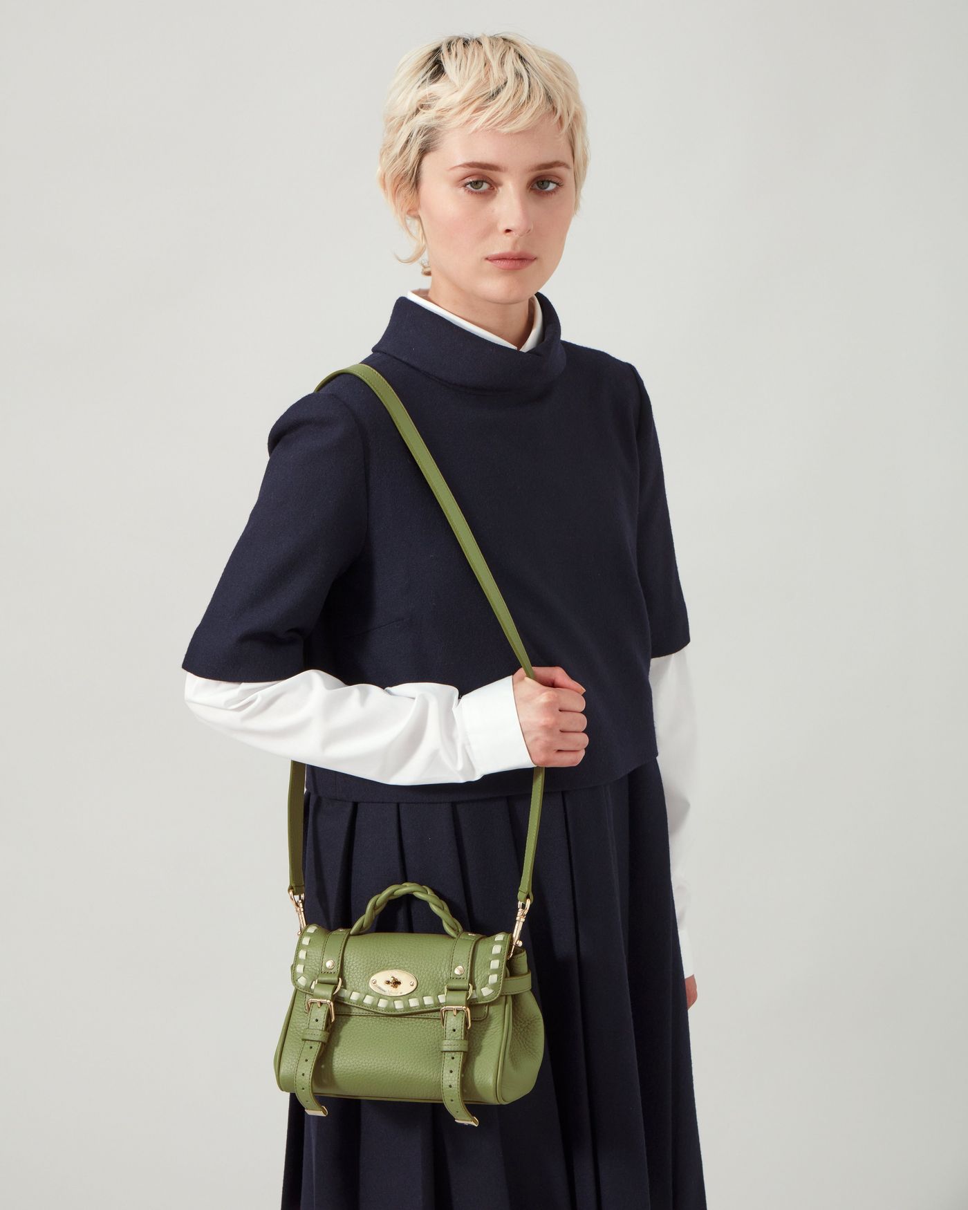 Mini Alexa | Summer Khaki & Chalk Whip Stitch | Women | Mulberry