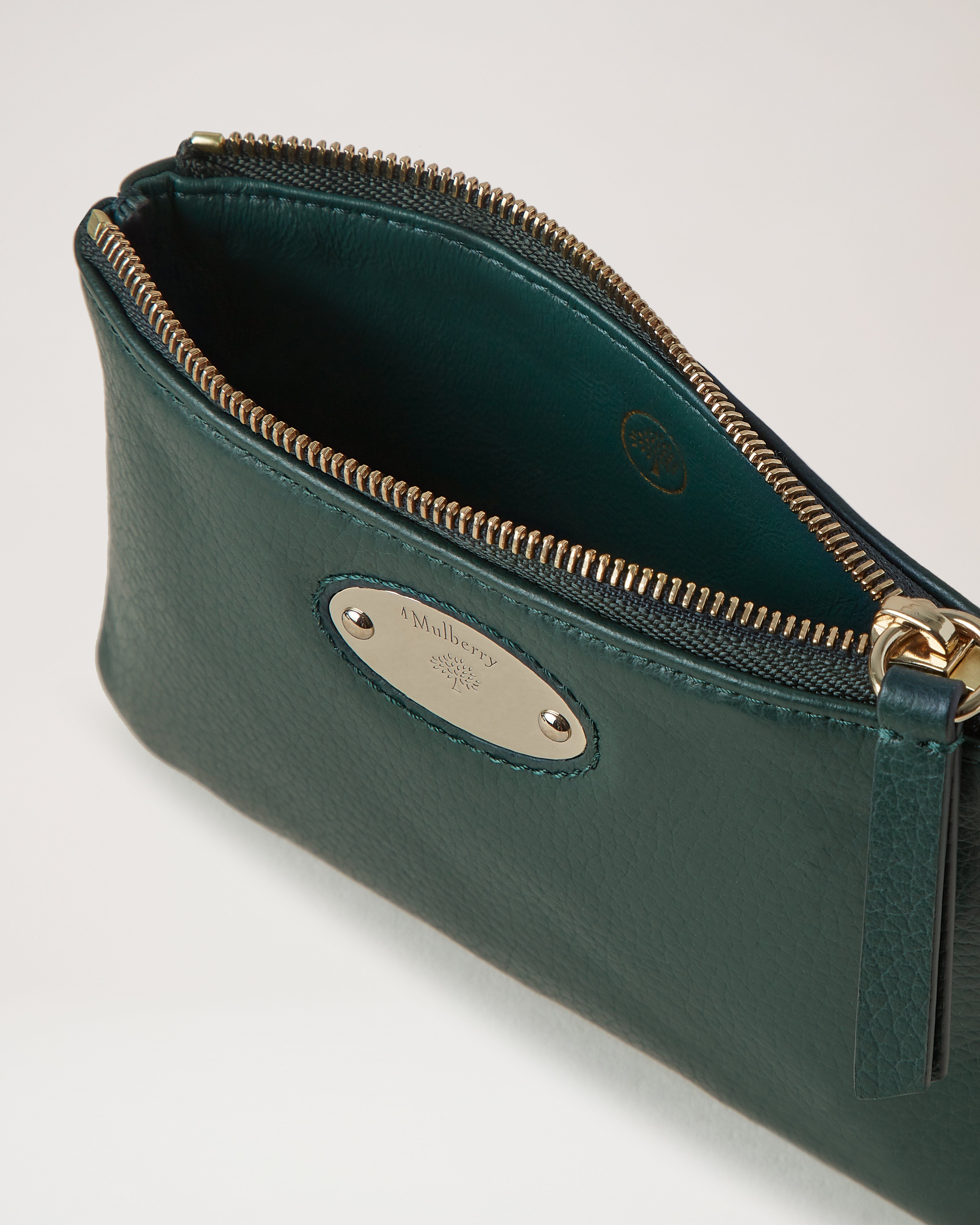 Mulberry Plaque Small Zip Coin Pouch | Mulberry Green Small Classic ...