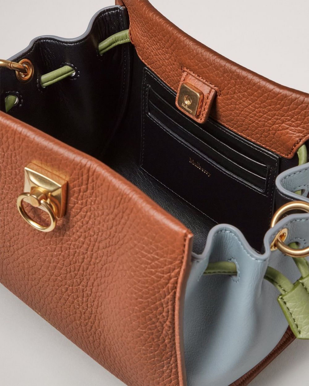 Mini Iris | Chestnut, Cloud & Summer Khaki Heavy Grain | Women | Mulberry