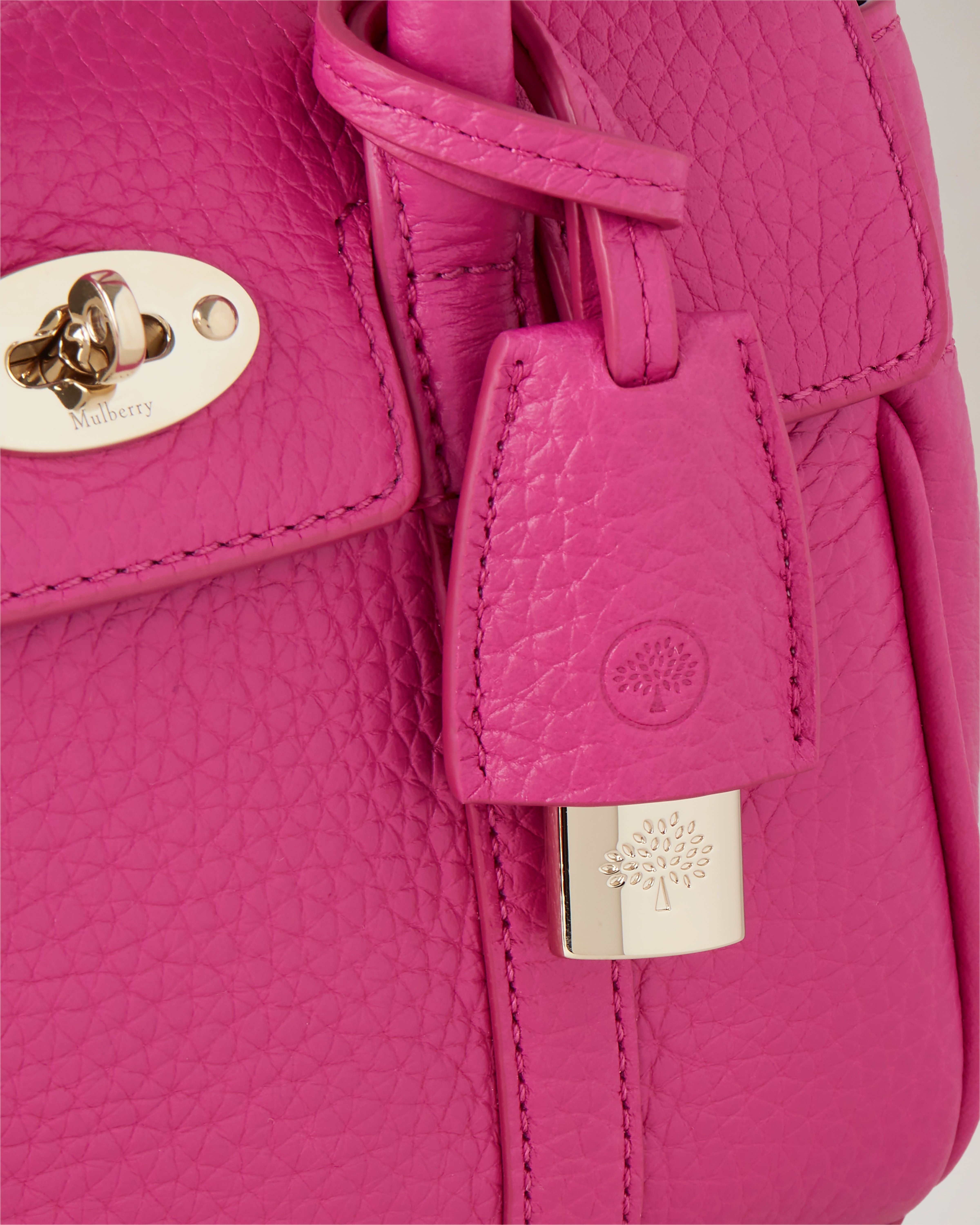 Mini Bayswater | Mulberry Pink Heavy Grain | Family | Mulberry