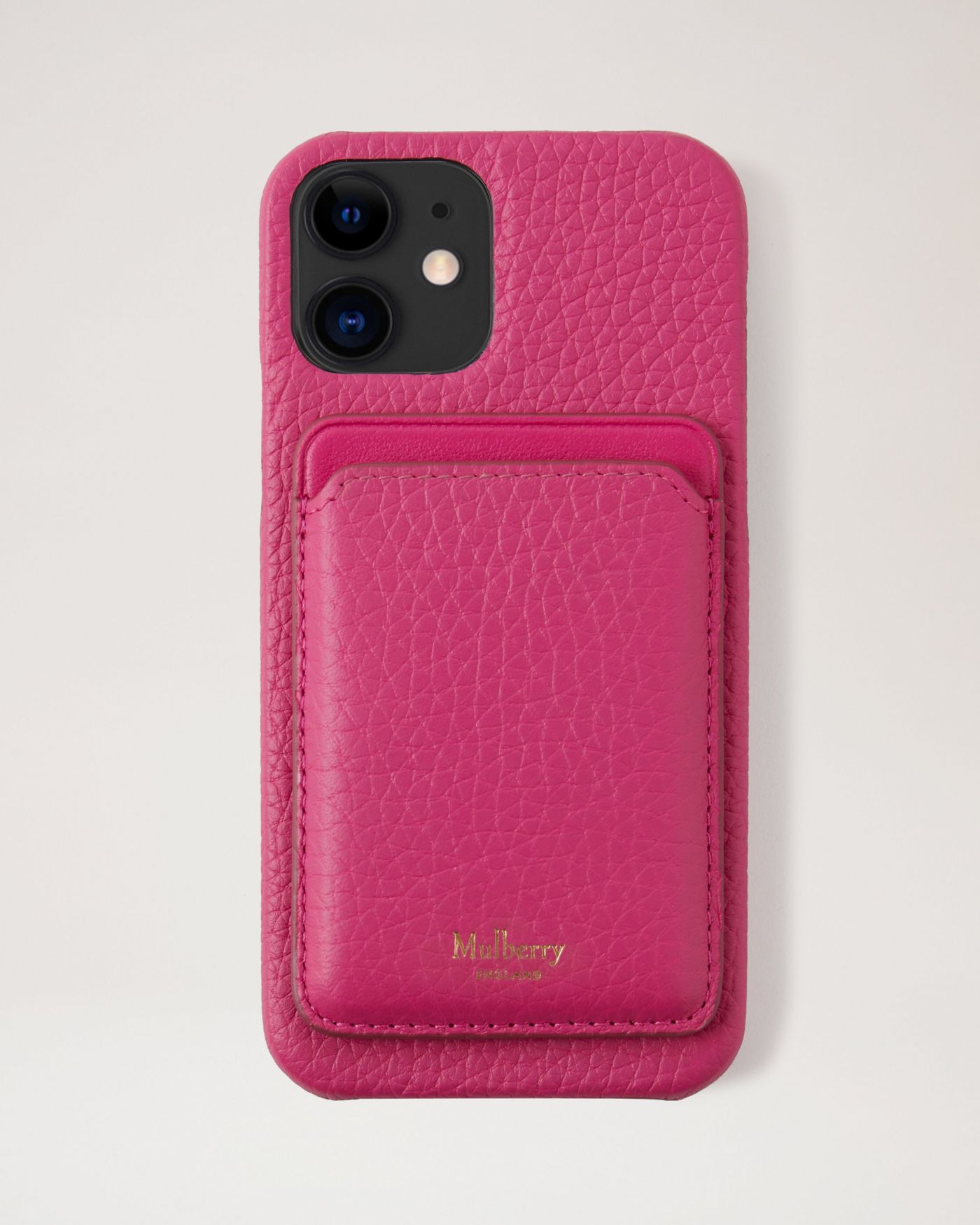 iPhone 12 Case with MagSafe Wallet | Mulberry Pink Heavy Grain | Women ...