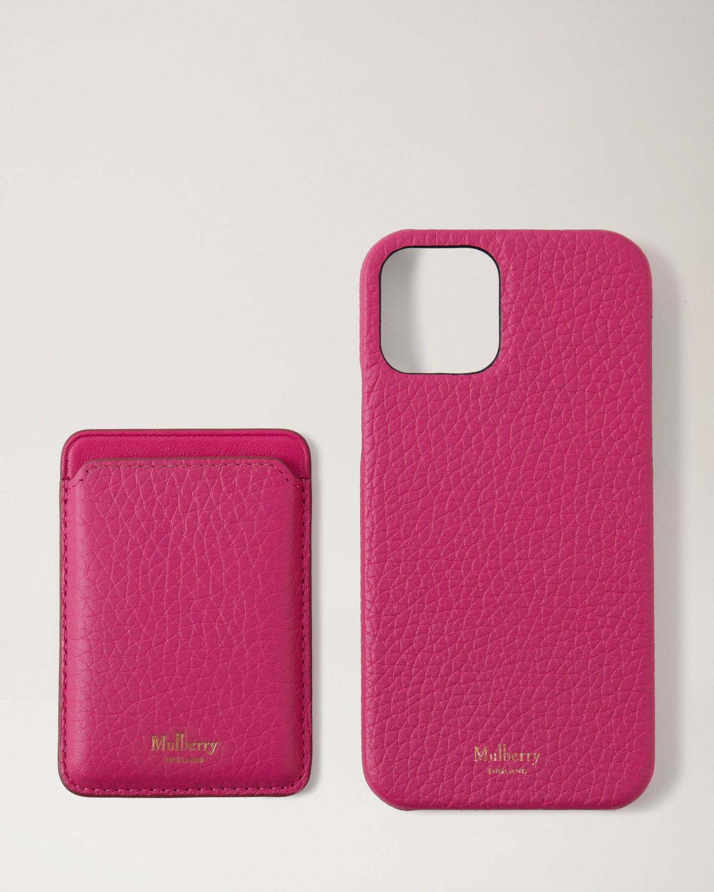 iPhone 12 Case with MagSafe Wallet | Mulberry Pink Heavy Grain | Women ...
